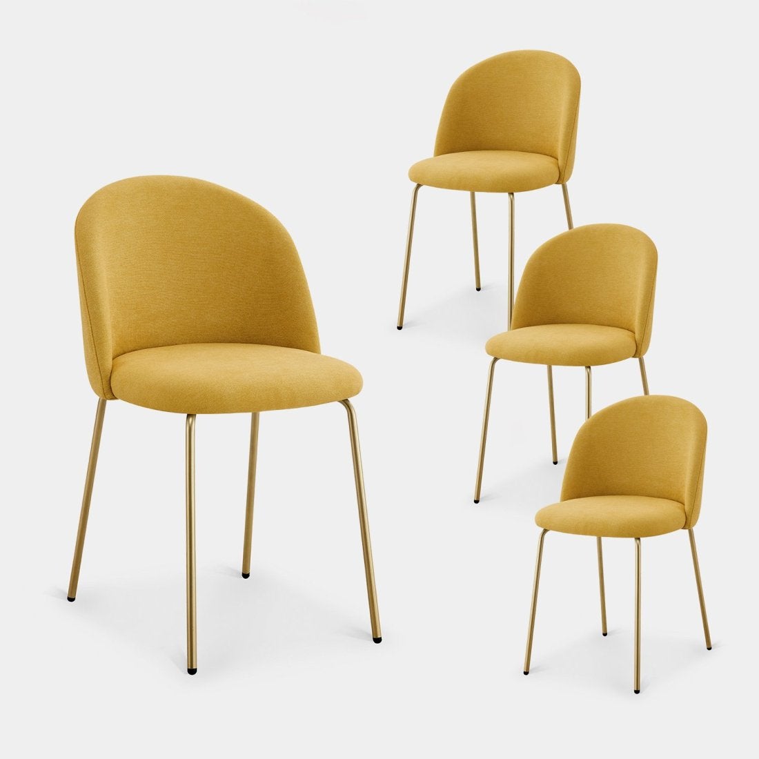 Packs 4 sillas Mostaza 48 x 81 cm | Leroy Merlin