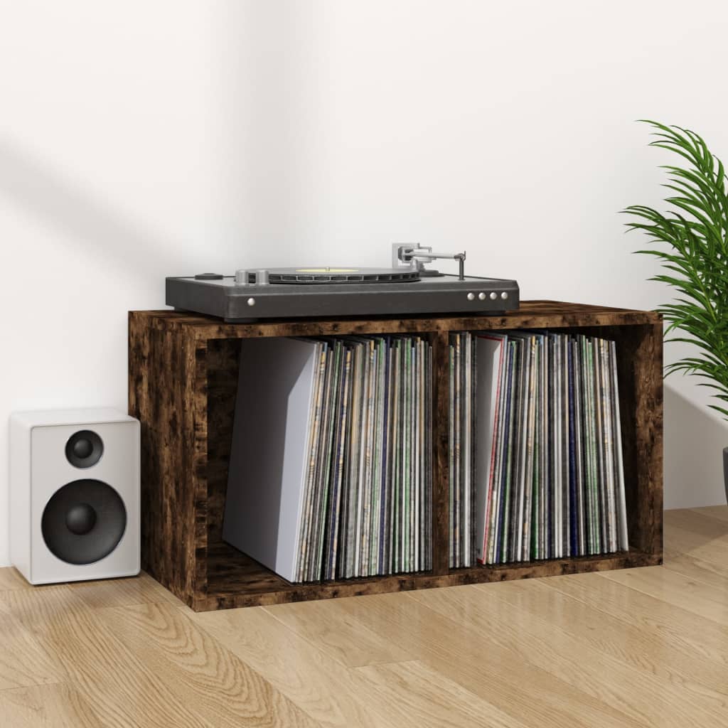 Caja para discos de vinilo contrachapado color roble 71x34x36cm | Leroy ...
