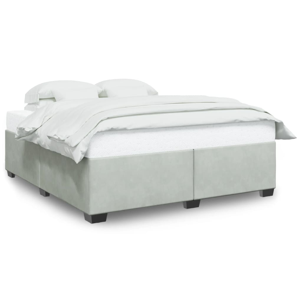 Lit double | Lit adulte | Cadre de lit Gris clair 200x200 cm Velours ...