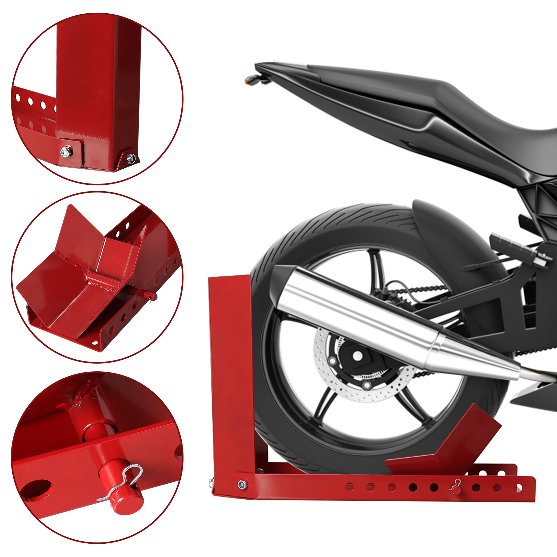 Bloque roue de moto pour pneu avant – en Acier – Largeur 90-145 mm ...