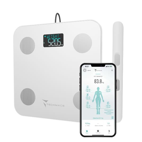 Techmade Bilancia Pesapersone Body Fat Elettrodi 180kg Nera | Leroy Merlin