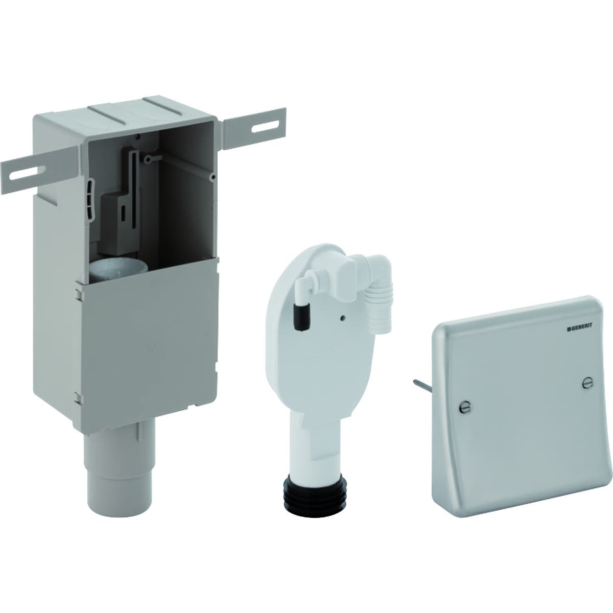 Siphon à encaster Geberit pour appareils, avec deux raccords, boîtier à ...