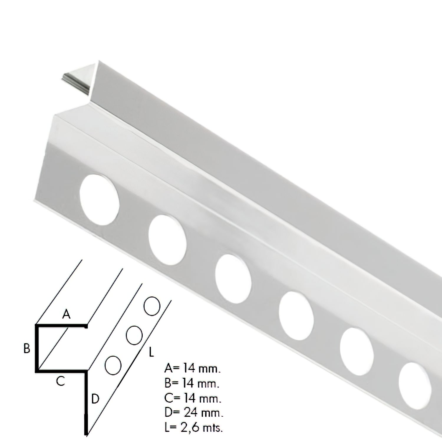 Guardacantos metal cuadrado mate barra 2,6 metros | Leroy Merlin