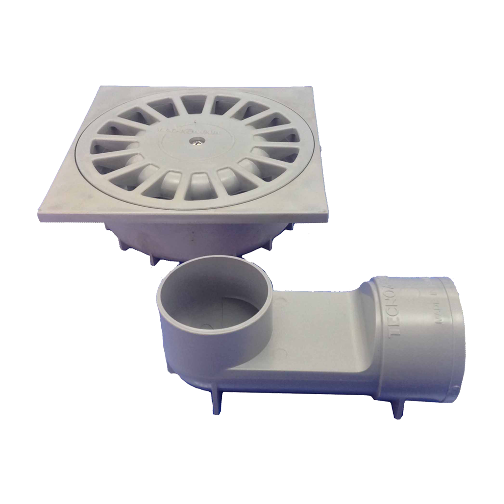 Scarico sifonico in PVC 360º T-88 VH, 150 x 150 x 50,5 mm/ø50 mm ...