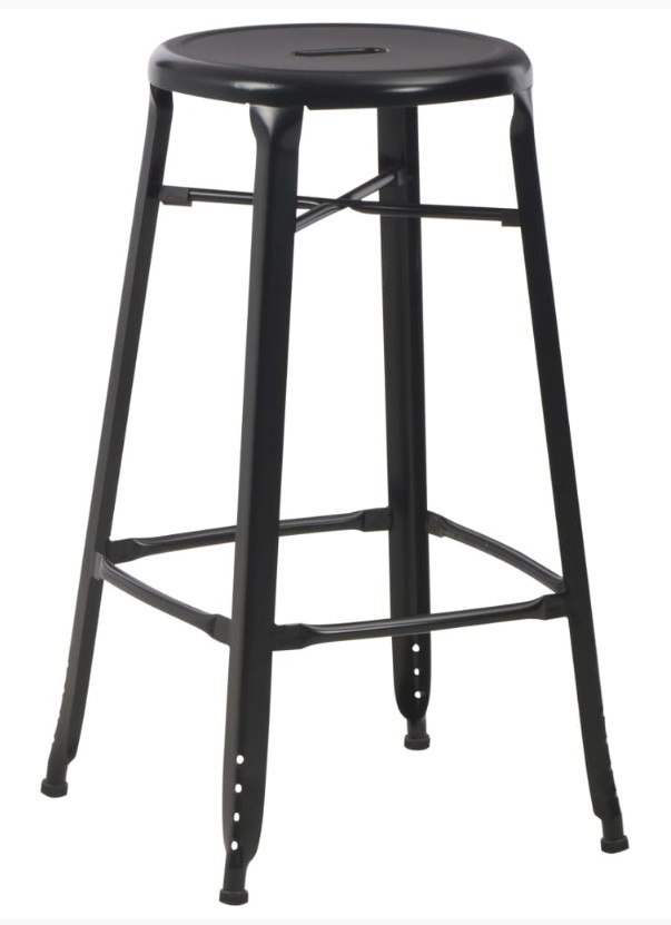 Tabourets de bar rond métal noir Doup - Lot de 2 | Leroy Merlin