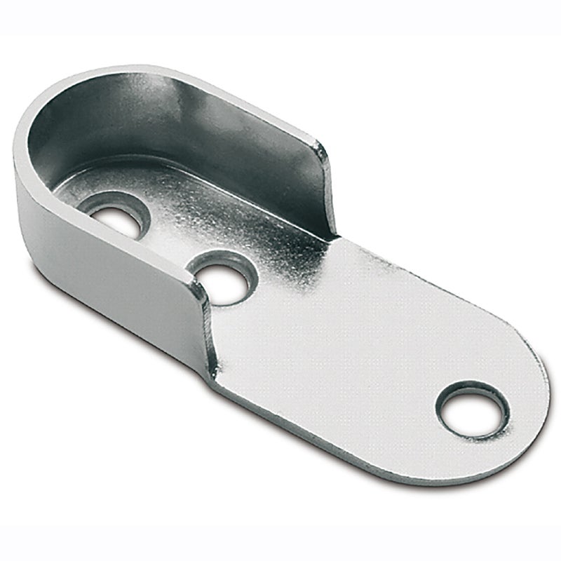 SUPPORT DE TUYAU LATÉRAL OVALE EN ACIER CHROME | Leroy Merlin