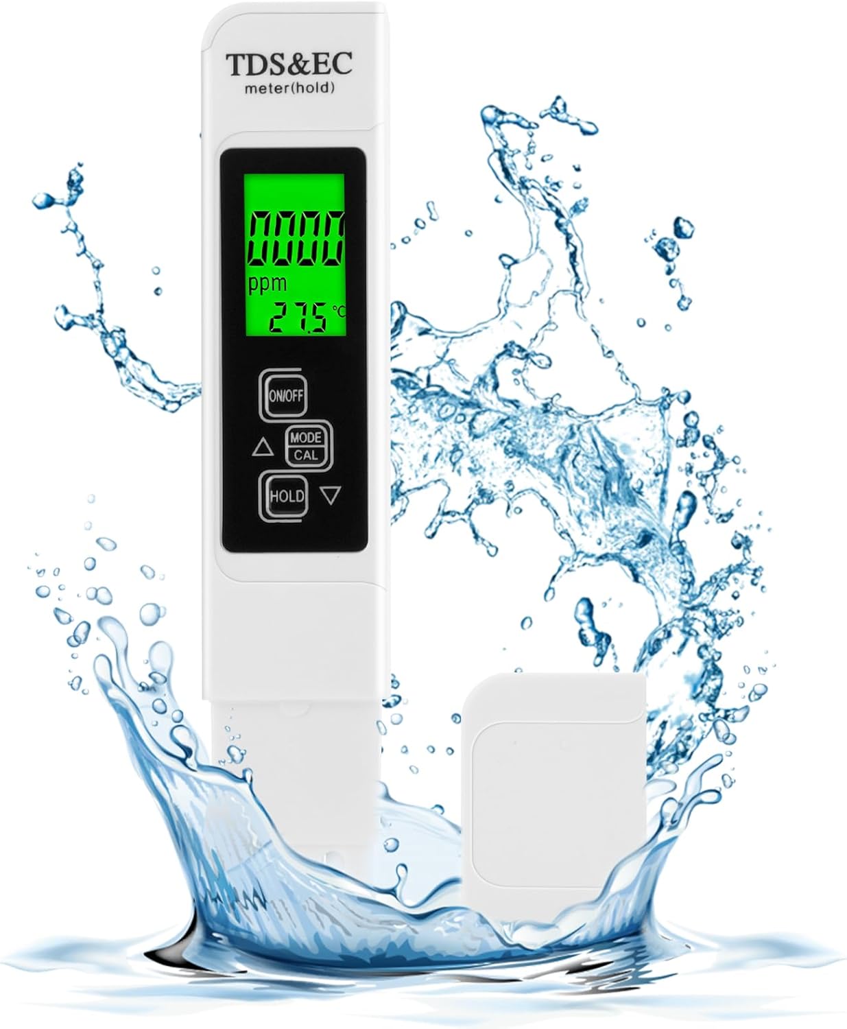 Testeur d’eau 3 en 1 TDS/EC/PPM - Écran rétroéclairé, pour aquarium ...