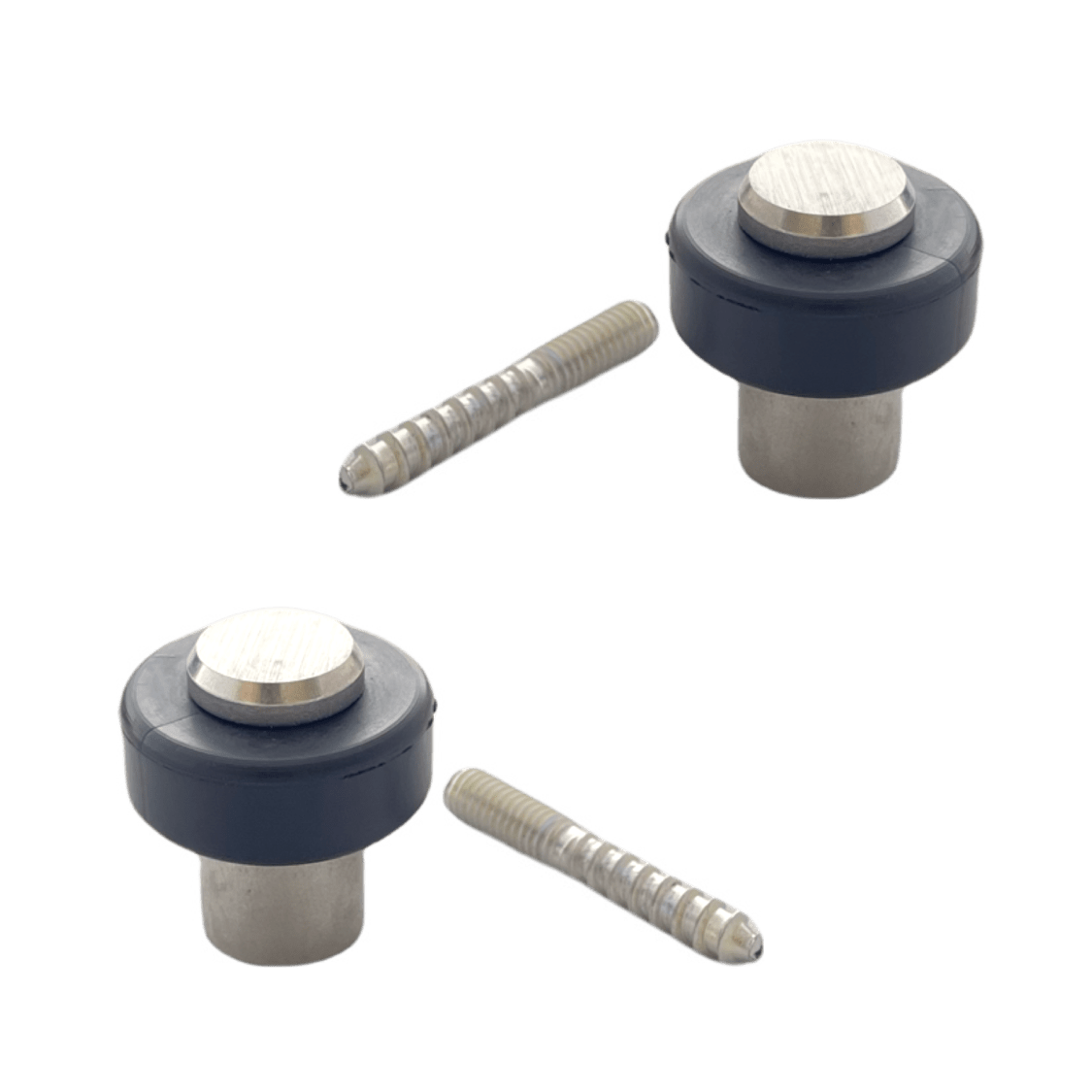 Lot de 2 butoirs luxe en inox avec vis filets T15. Diamètre 28mm, hauteur 30mm. Bague ...