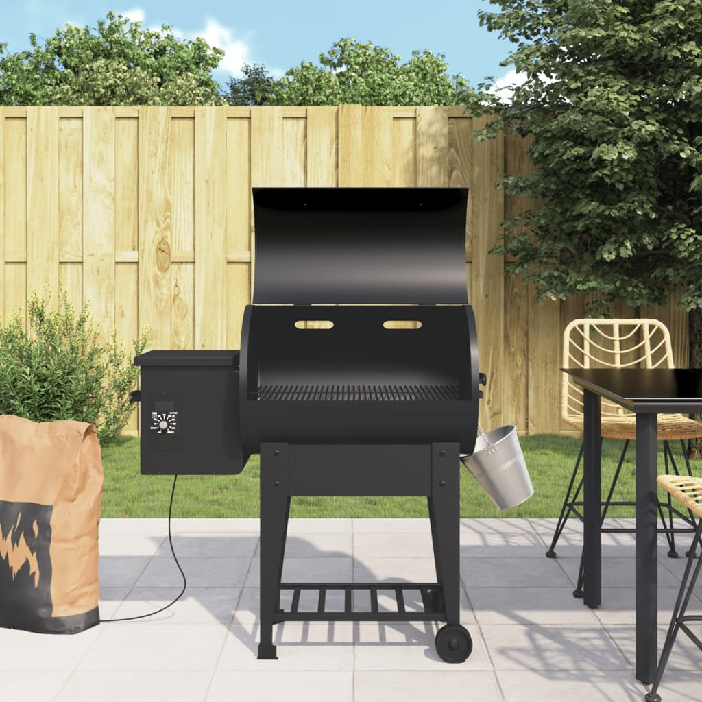 Barbacoa de pellets con estante inferior de hierro negro 94 cm vidaXL ...