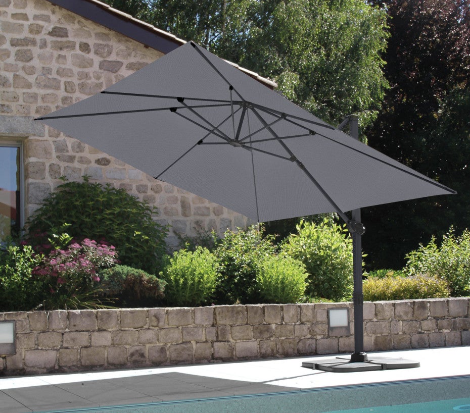 Gran parasol rectangular con rotación de 360 | Leroy Merlin