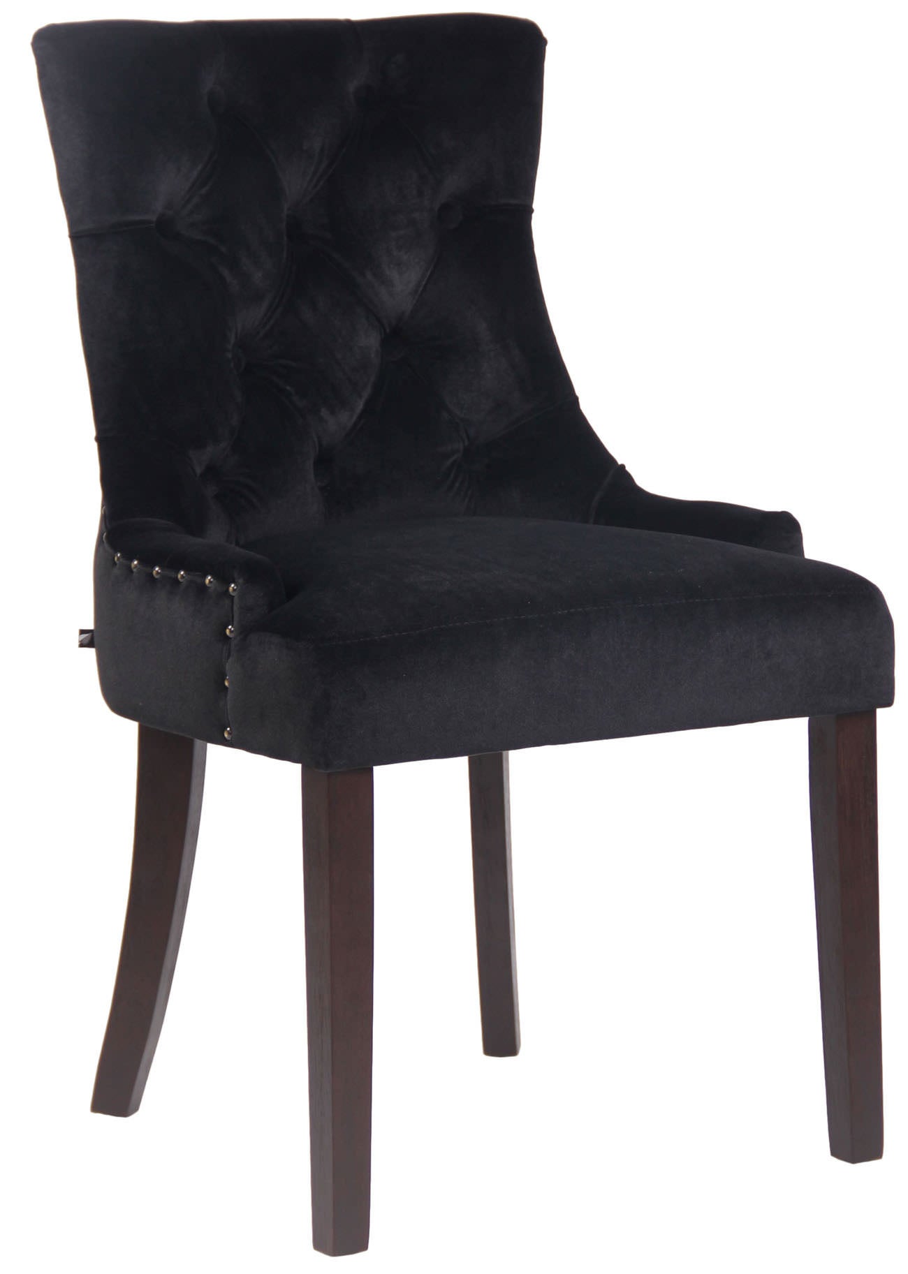 Silla de comedor Aberdeen de terciopelo negro antiguo | Leroy Merlin