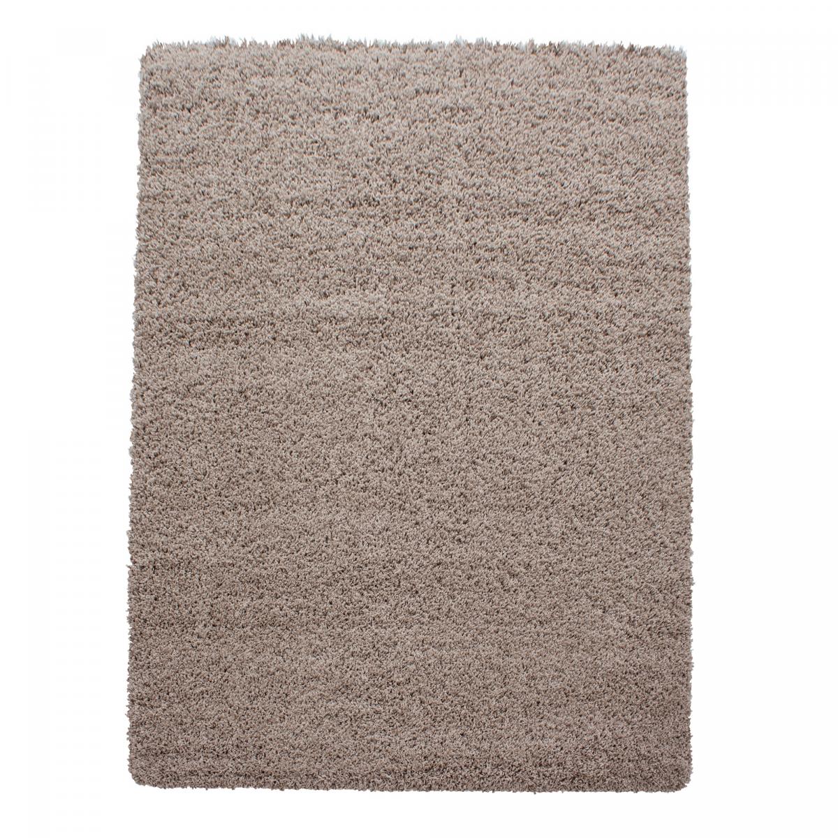 Tapis poils longs shaggy 140x200 rectangle tissé beige motif uni UNI L | Leroy Merlin