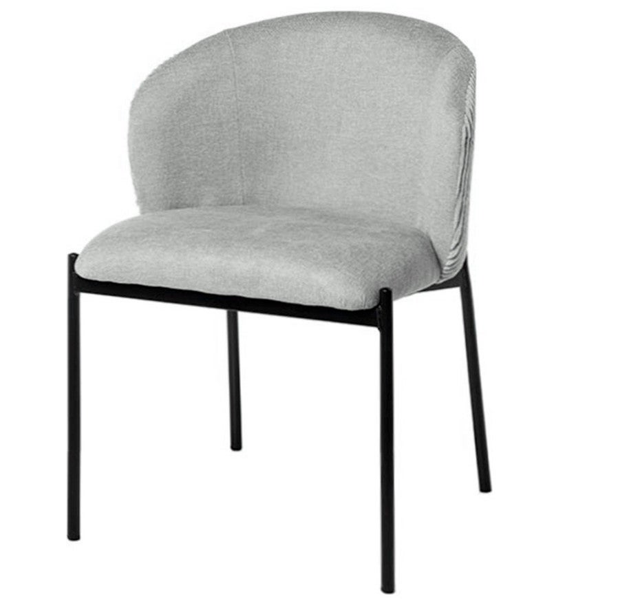 Chaise en tissu lisse et velouté Laina – Style et douceur-Couleur Gris ...