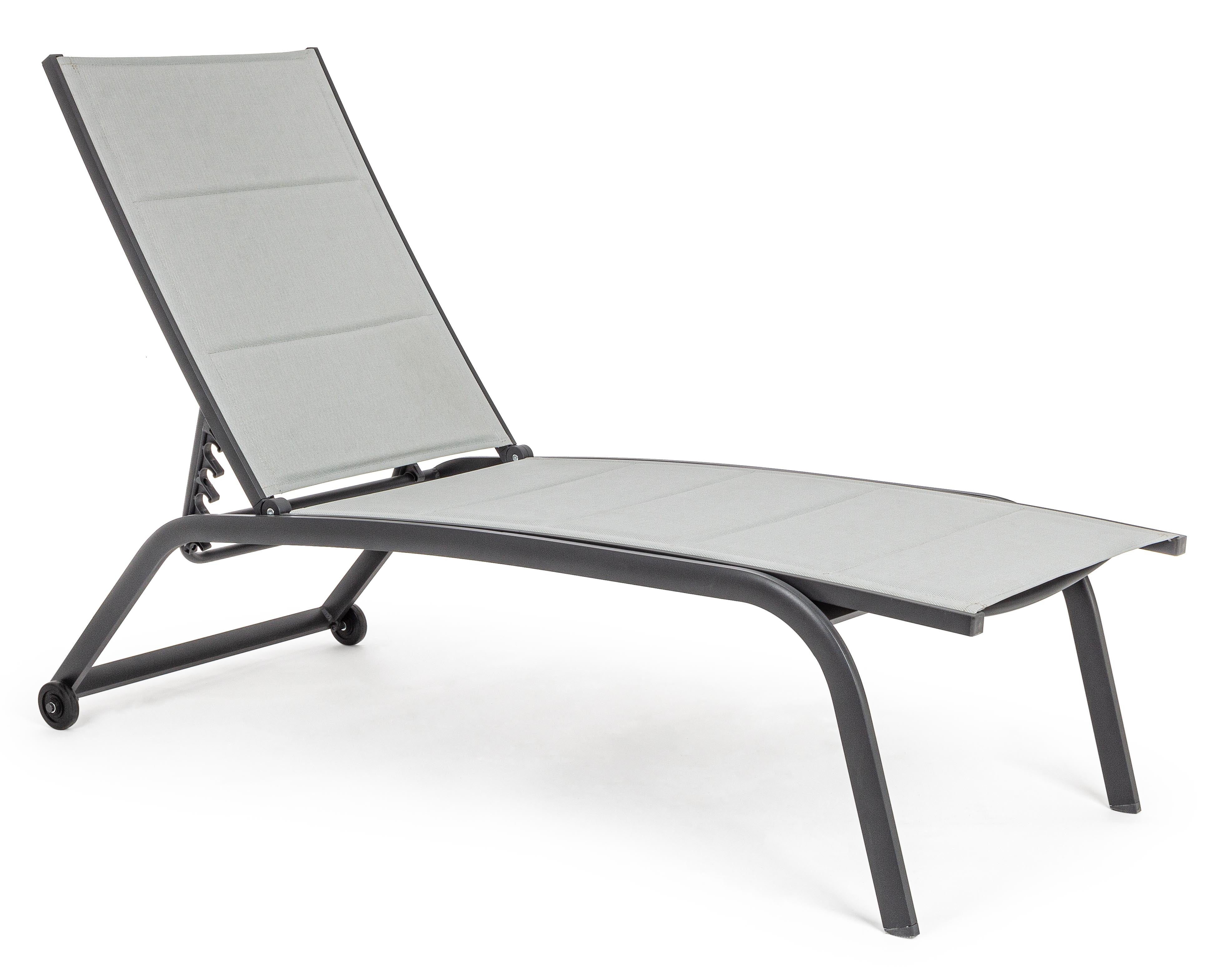Chaise longue en aluminium et textylène noir Chloé - Lot de 4 | Leroy ...