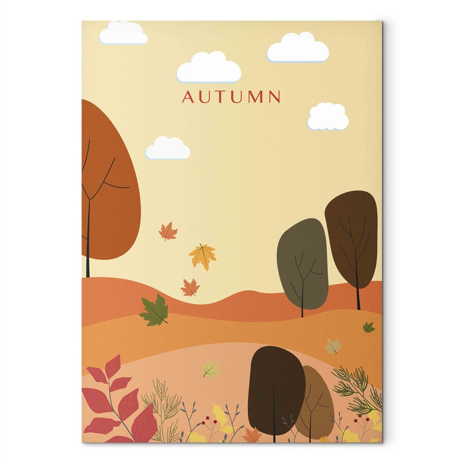 Affiche Décorative Illustration Automne Stylisé Paysage Serein - 50 x ...