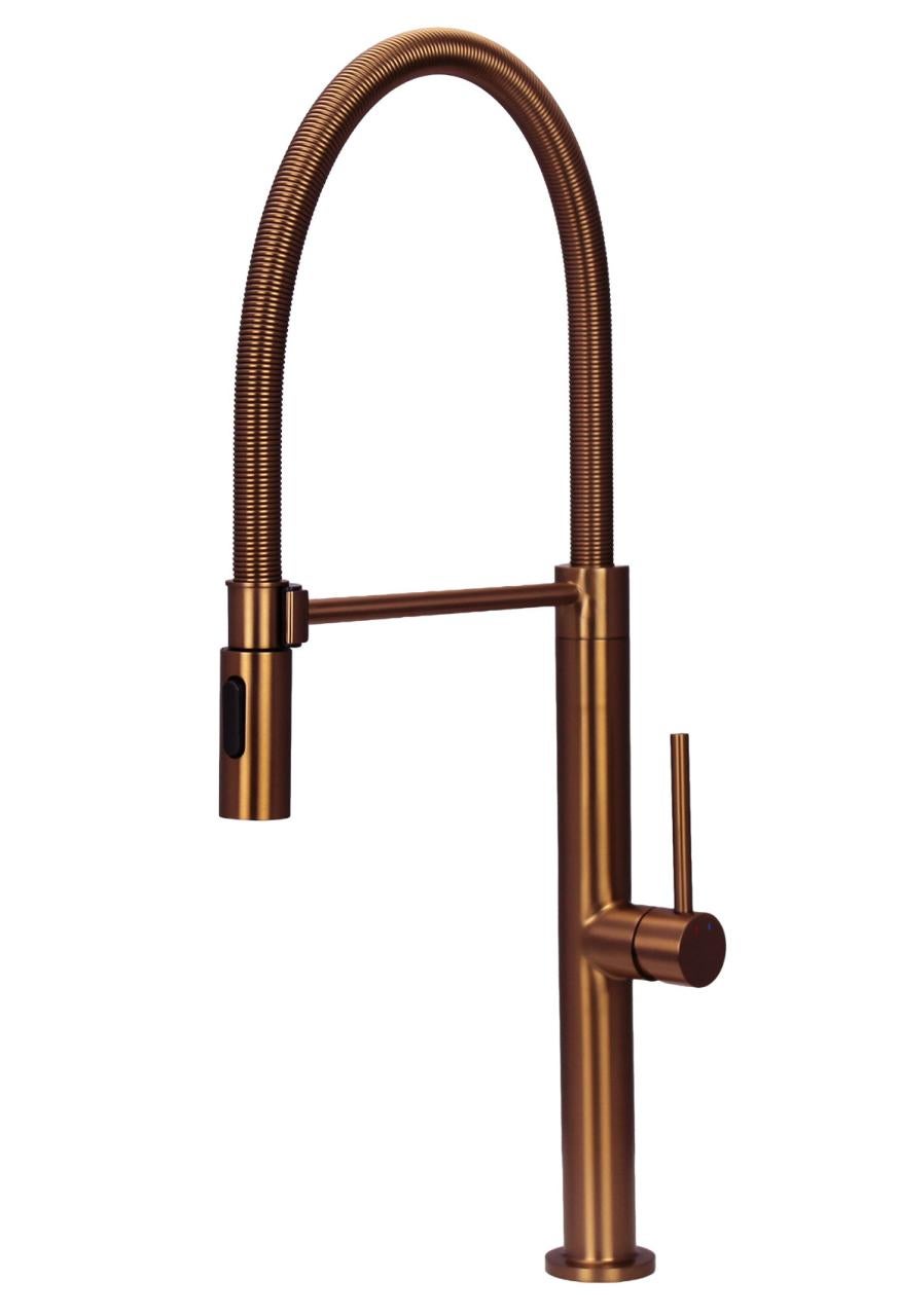Pure.Sink Luxion Rubinetto da cucina in rame profi con bocca flessibile ...