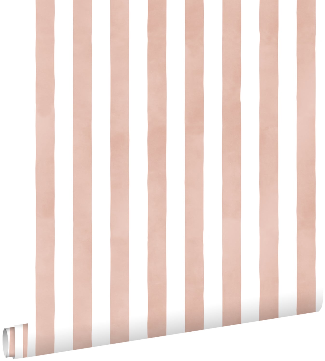 Papier peint rayé rose terracotta et blanc - 53 cm x 10.05 m - ESTAhome ...