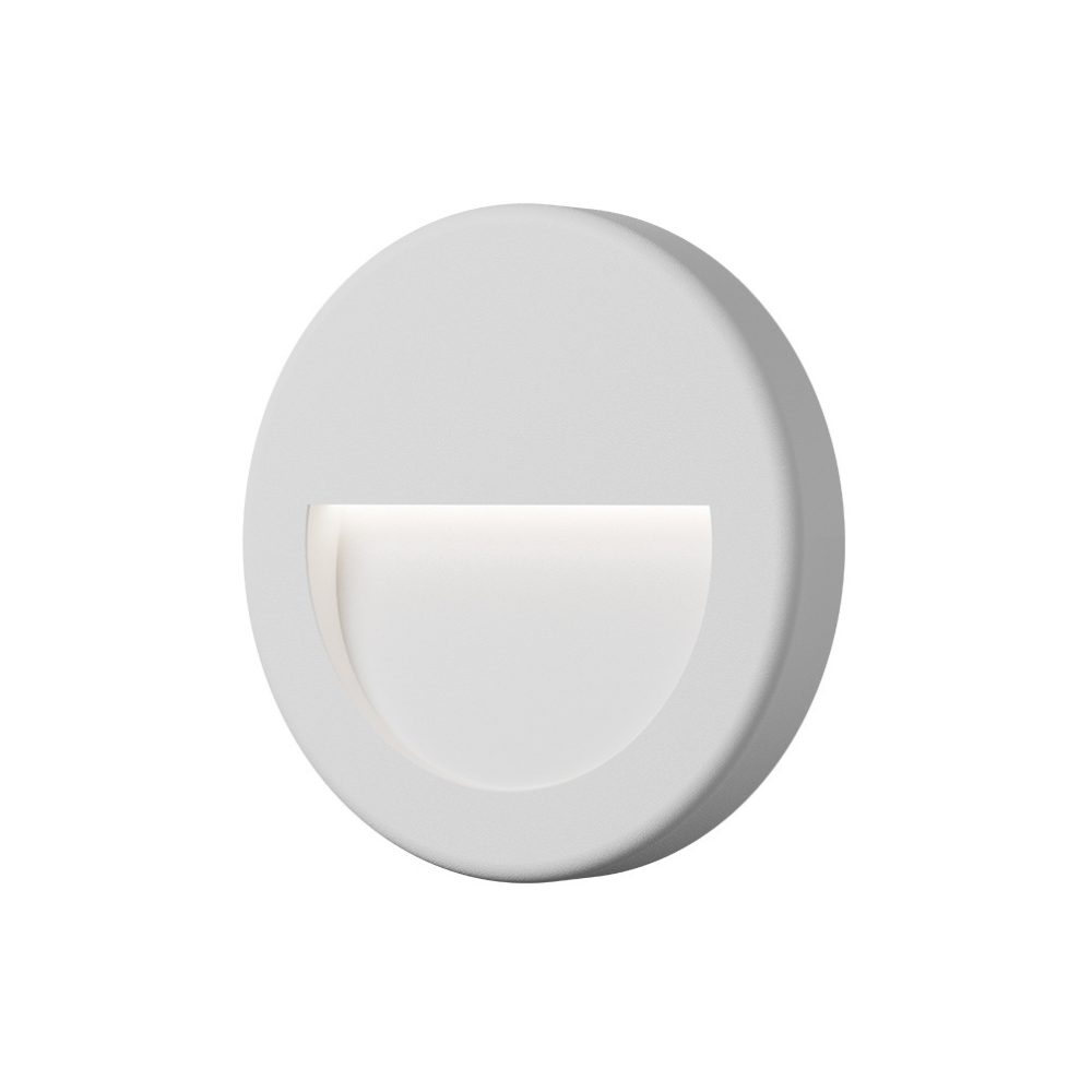 Spot LED mural VEKTAB1 rond blanc 3W 3000K IP65 | Leroy Merlin