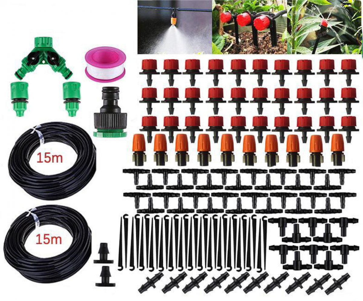 Kit d'irrigation goutte-à-goutte de jardin 2x15M, système d'arrosage ...