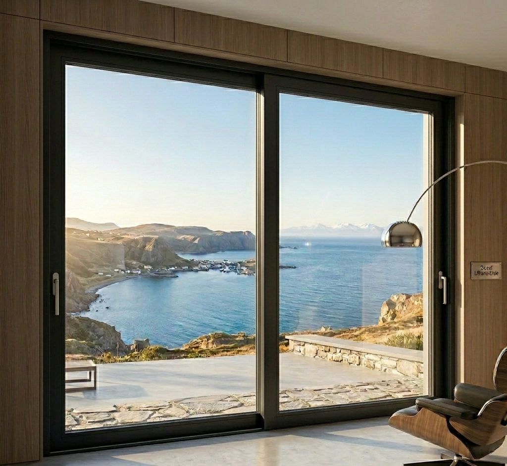 Baie vitrée coulissante en aluminium 2 ventaux SMARTIA 350 [L.:2600mm x ...
