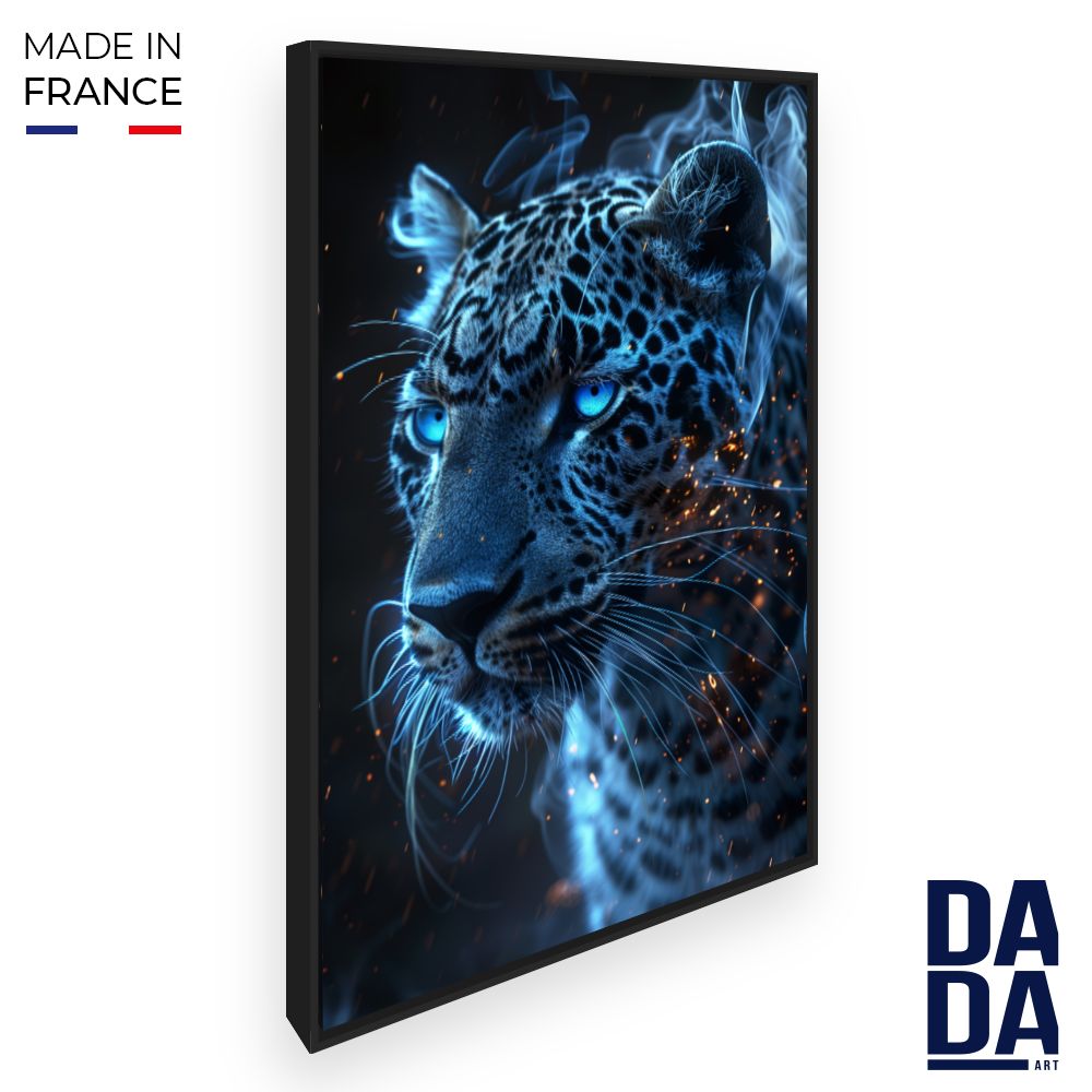 Toile encadrée Regard félin intense / 72x108cm / Cadre Noir / Fabriqué ...