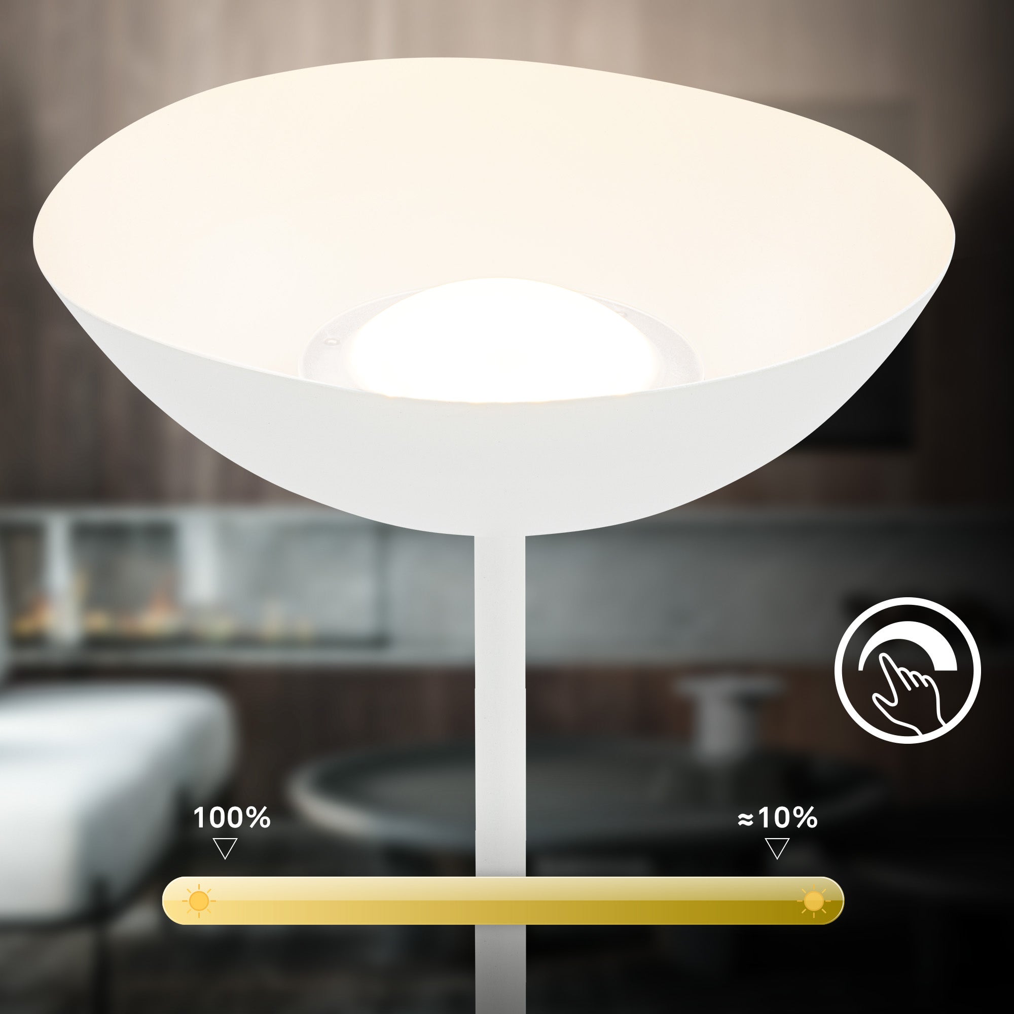 BRILO - Floor lamp - 1500016 - incl. Touchdimmer - 8W - 780lm - 2700K ...