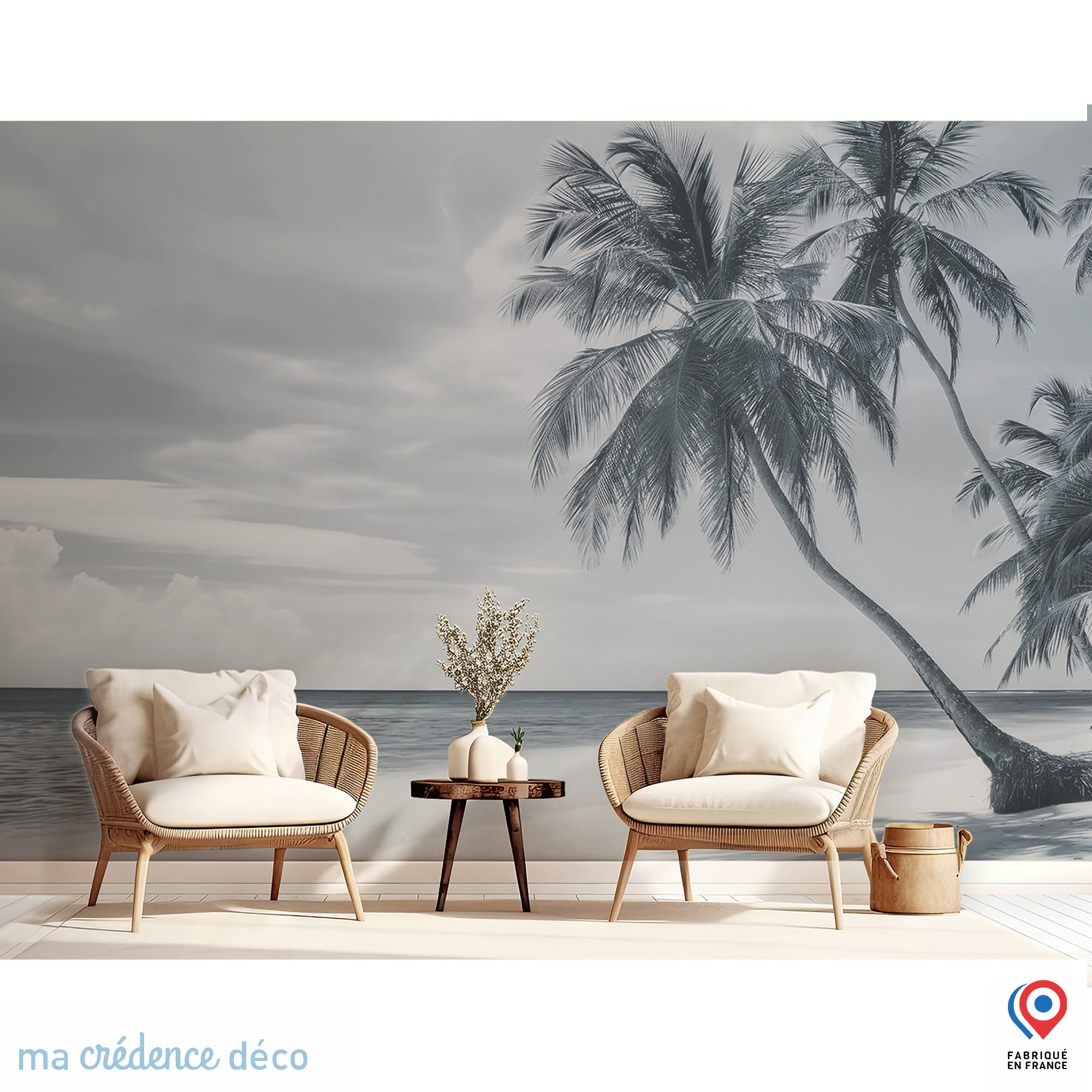 Papier peint Palmiers et plage idyllique - Intissé - 200 cm - 280 cm ...