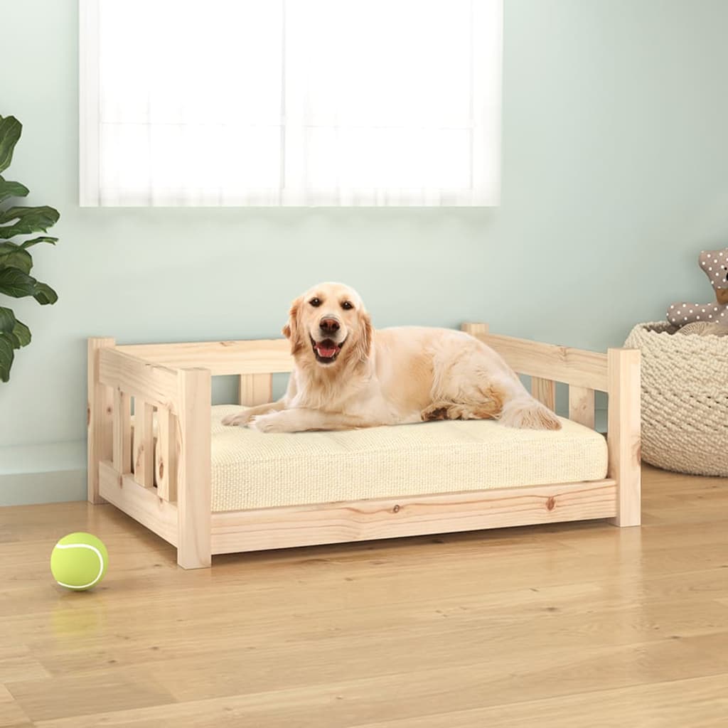 Lit pour chien | Lit pour animal 75,5x55,5x28 cm bois de pin solide ...