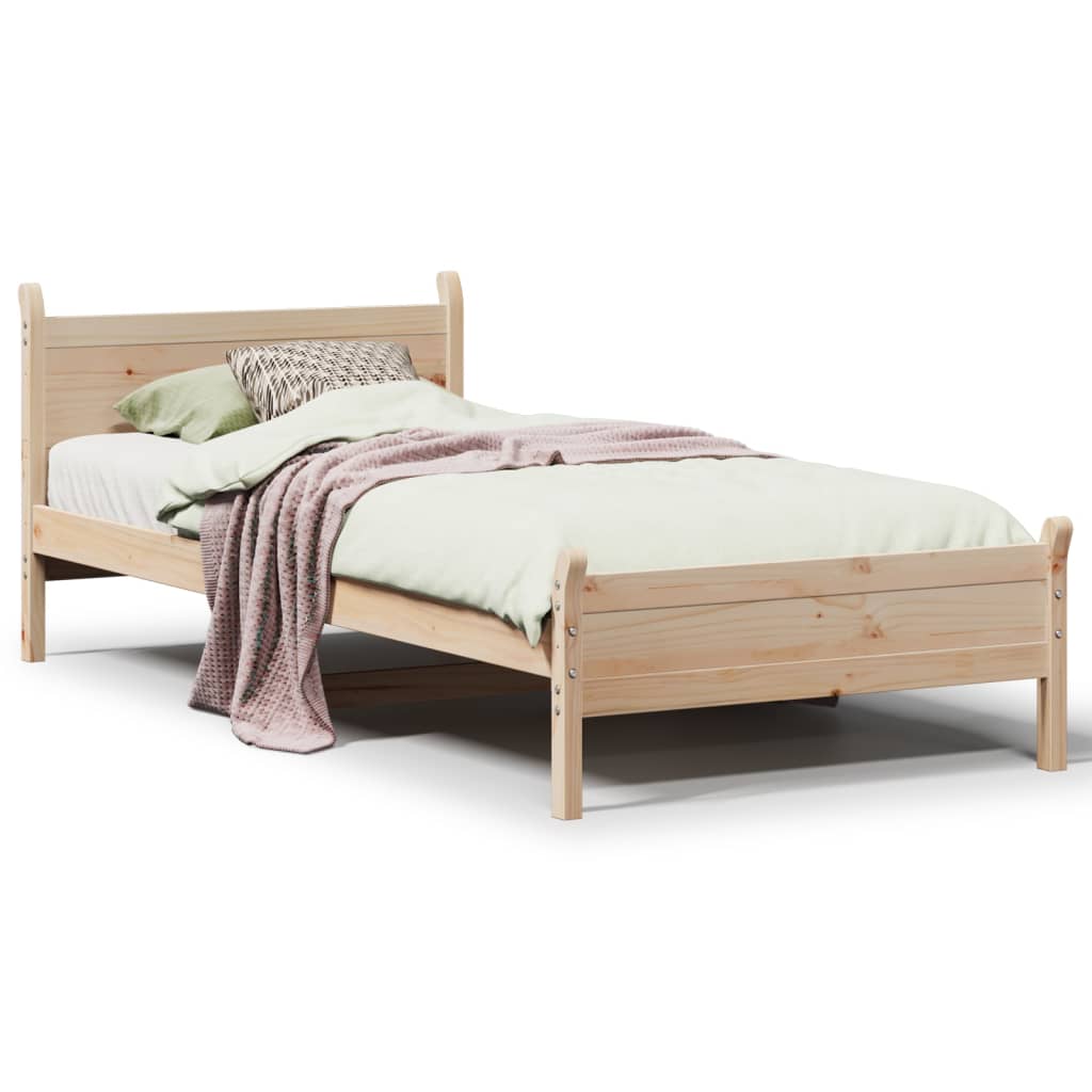 Lit simple | Lit adulte | Cadre de lit sans matelas 90x200 cm bois de ...