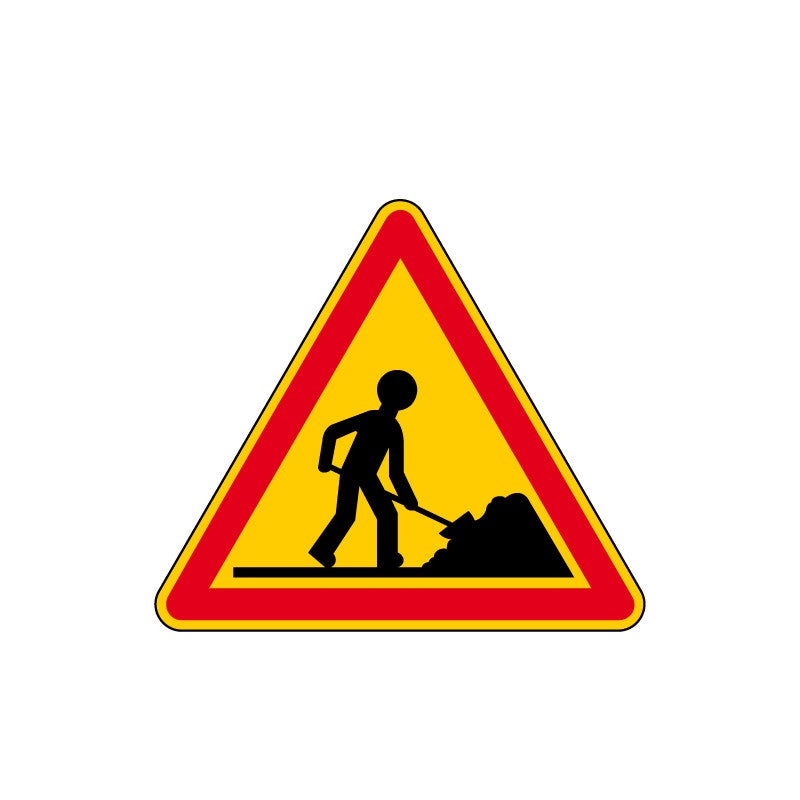Panneau de chantier "Danger, Attention Travaux" (AK5) Triangle de 1250 ...