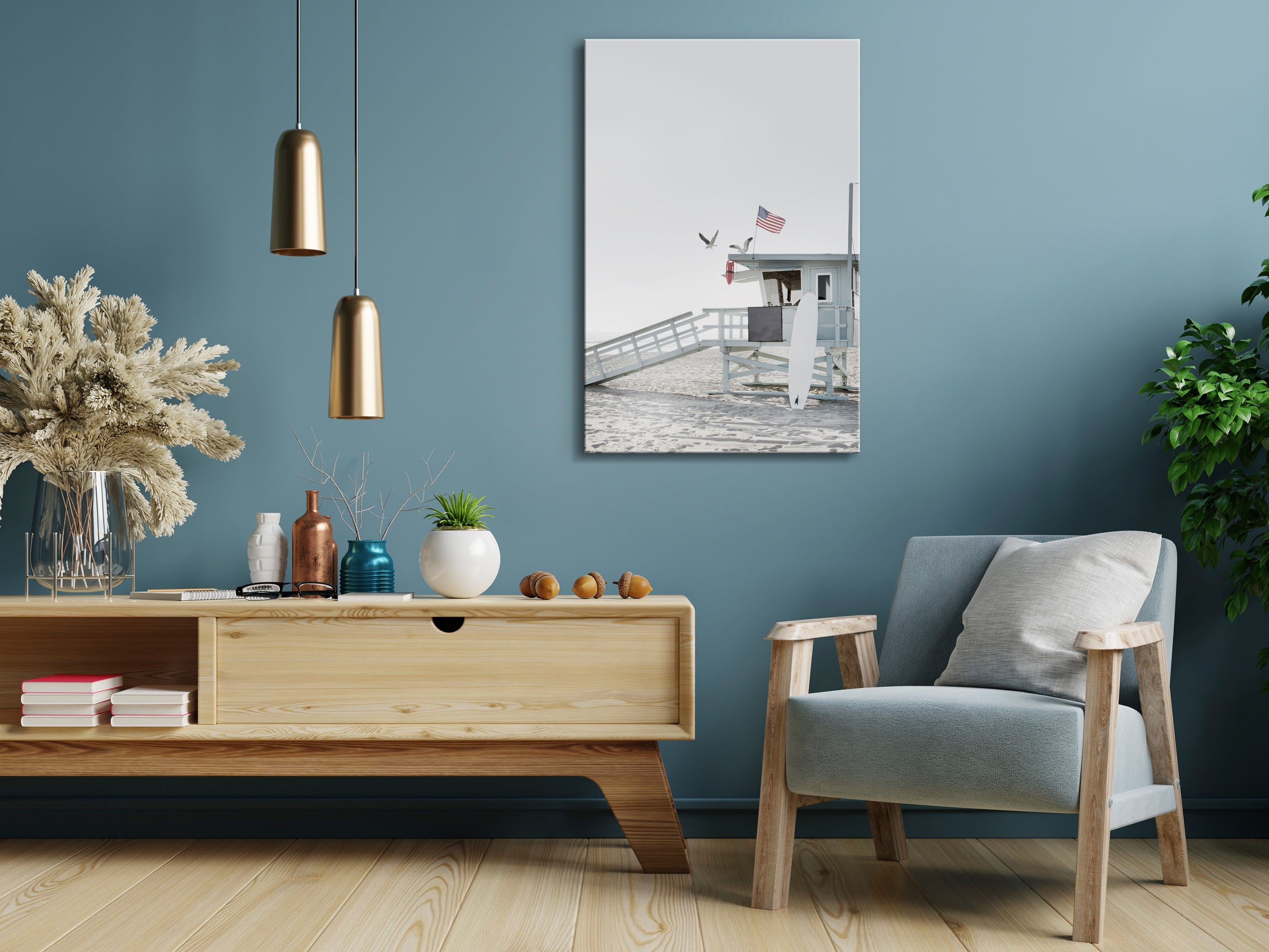 Tableau - Santa Monica Beach (1 Part) Vertical [80x120] | Leroy Merlin