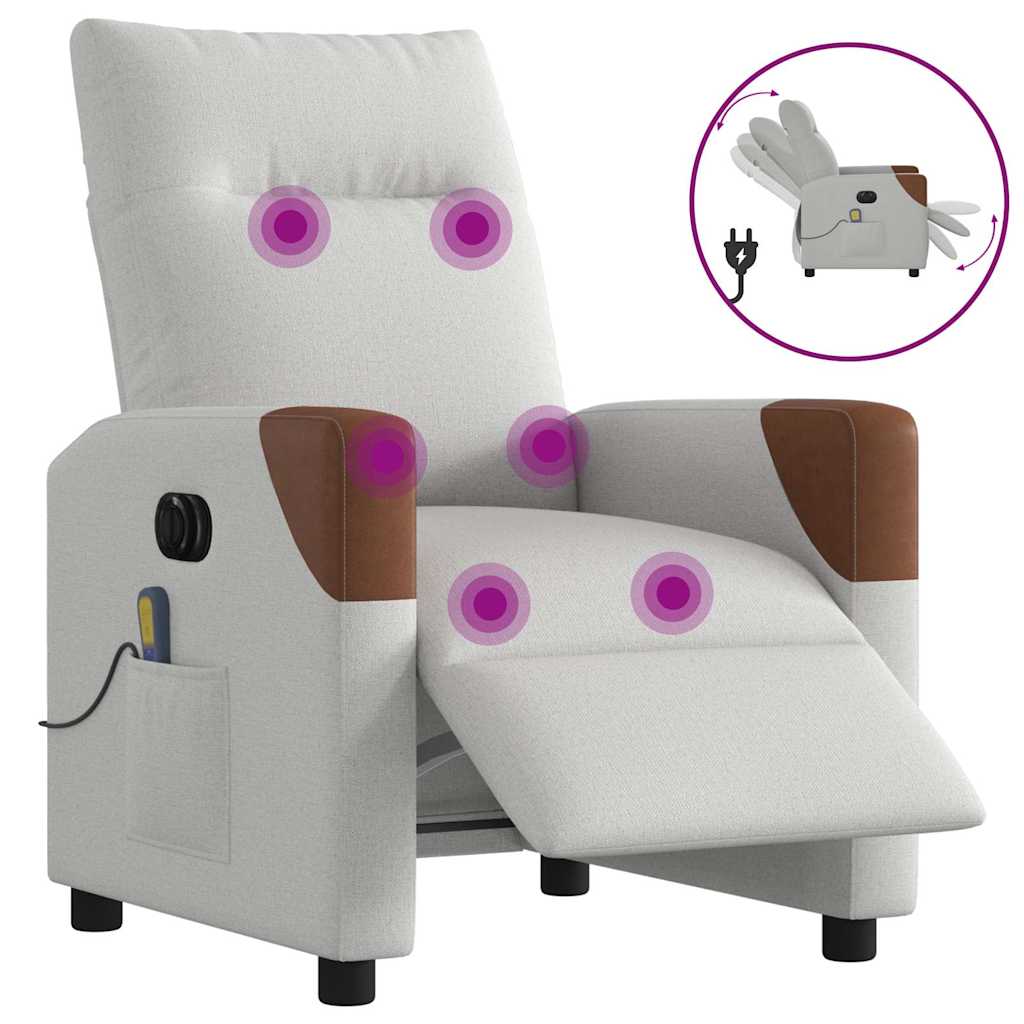 Fauteuil de massage inclinable électrique gris nuage tissu | Leroy Merlin