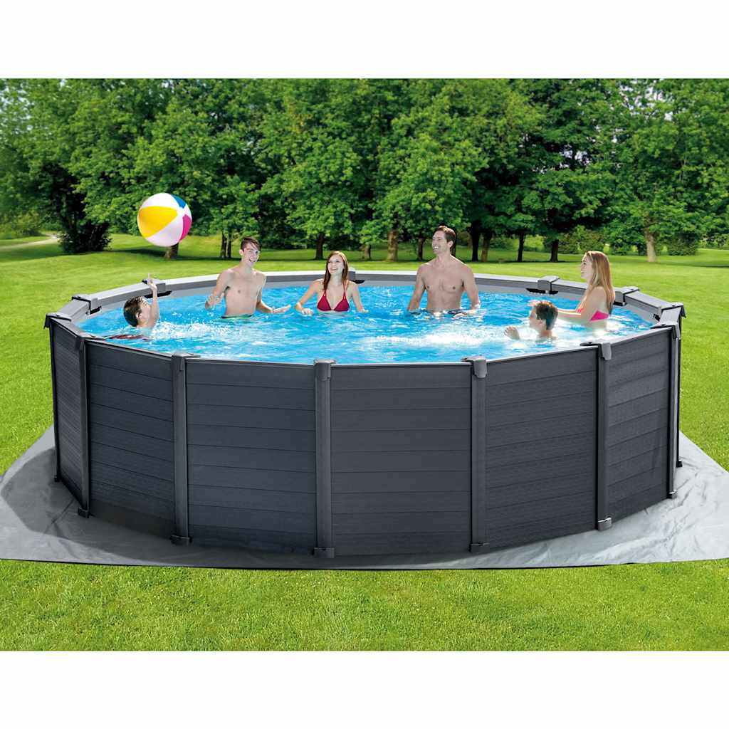 Ensemble de piscine hors sol Graphite Gray Panel 478x124 cm INTEX ...