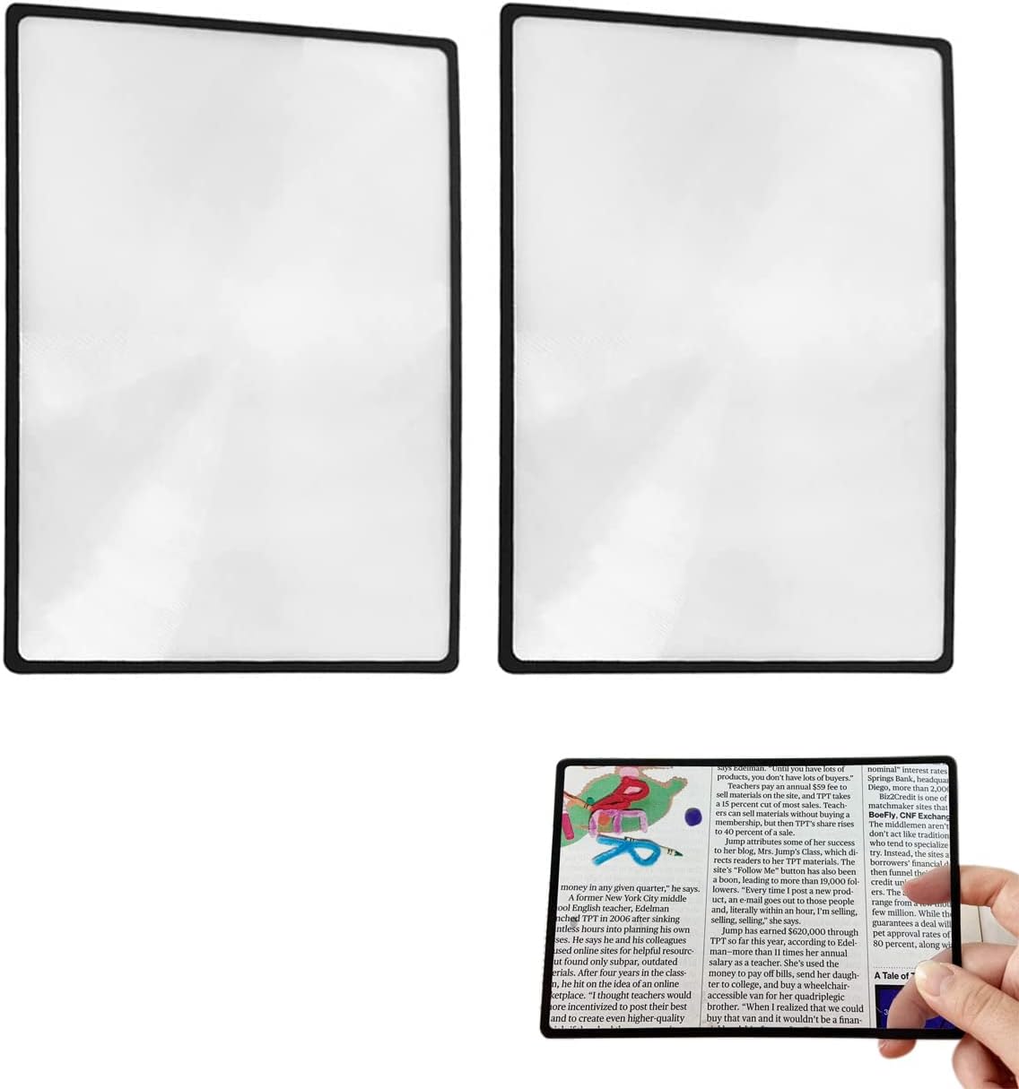 Loupes de Cartes 3X (300%) Feuilles de Loupe Fresnel Loupe de Page pour ...