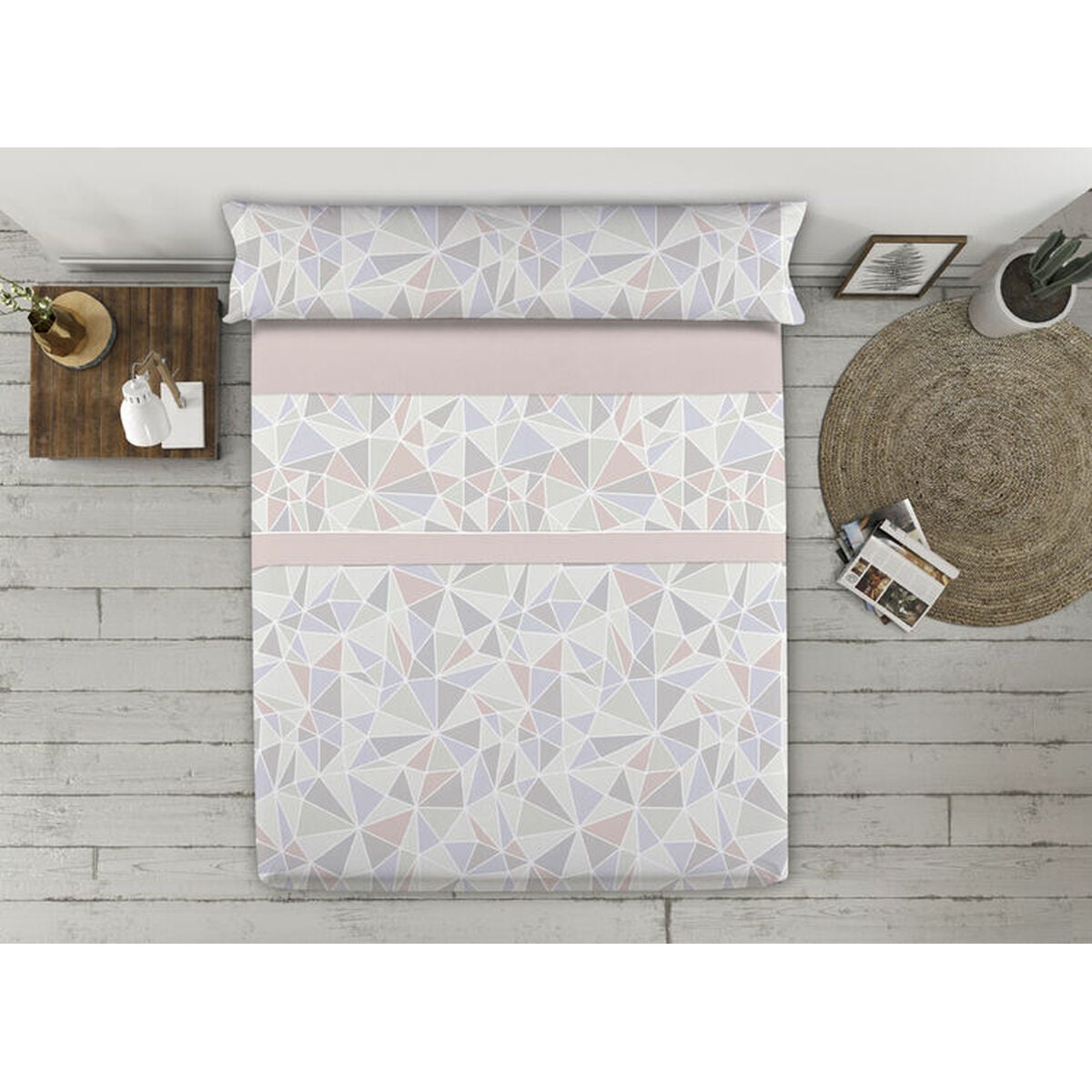 Jeu de draps Happy Home GUADIX AH Mauve Gran lit 2 persones | Leroy Merlin