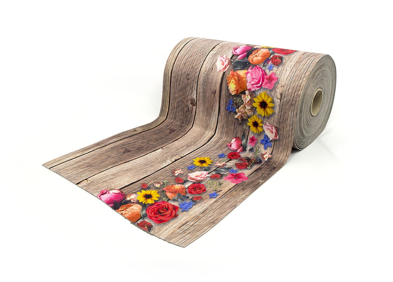 Tapis de couloir de cuisine à impression numérique Bouquet Legno ...