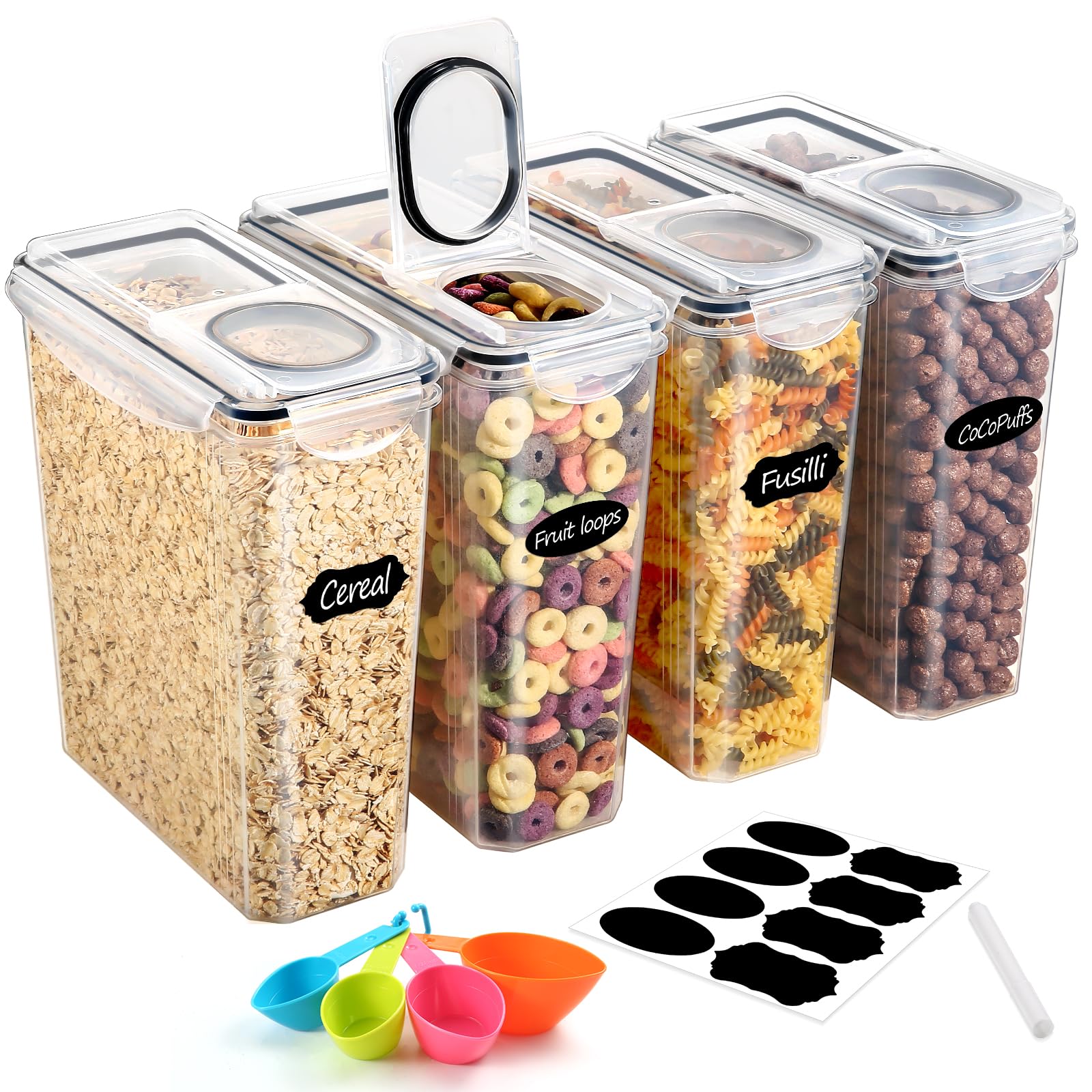 YASHE Contenitori Ermetici per Alimenti, Set di 4 (3.7L), Contenitore ...