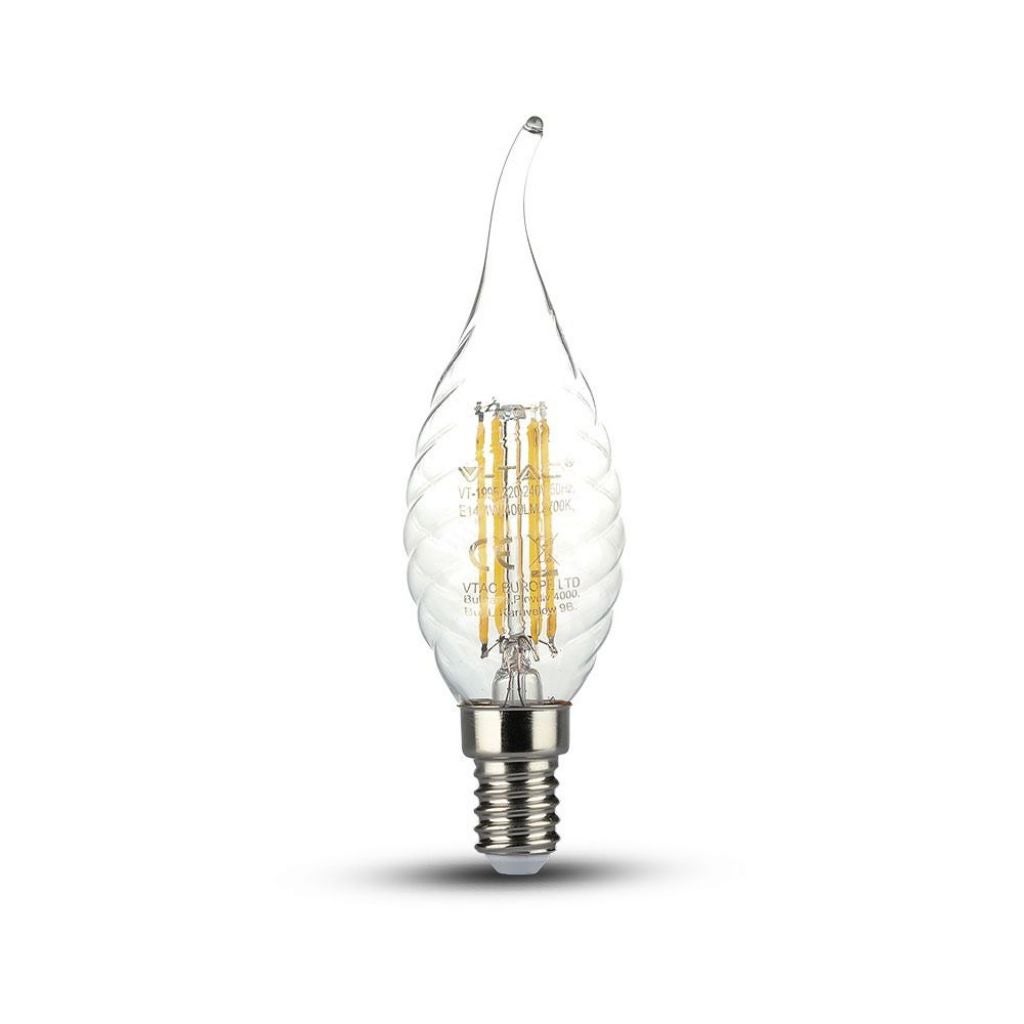 Bombilla LED E14 4W 100LM/W Candle Flame Filament 2700K | Leroy Merlin