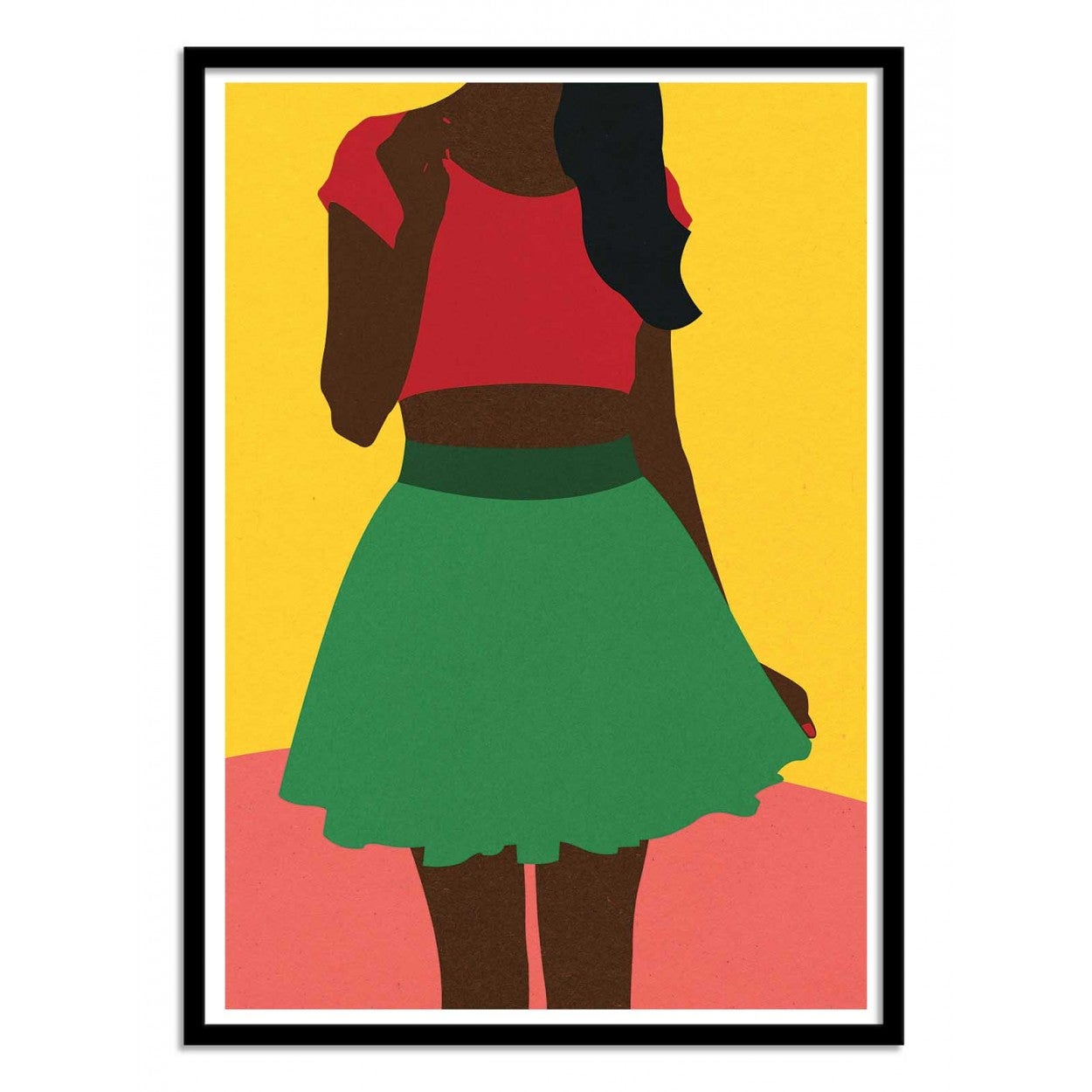 Affiche d’art et cadre noir 50 x 70 cm - Girl withtop and skirt - Rosi ...