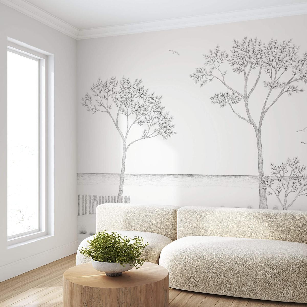 Papier peint panoramique avec paysage d'un bord de mer - 425x260 cm (l ...