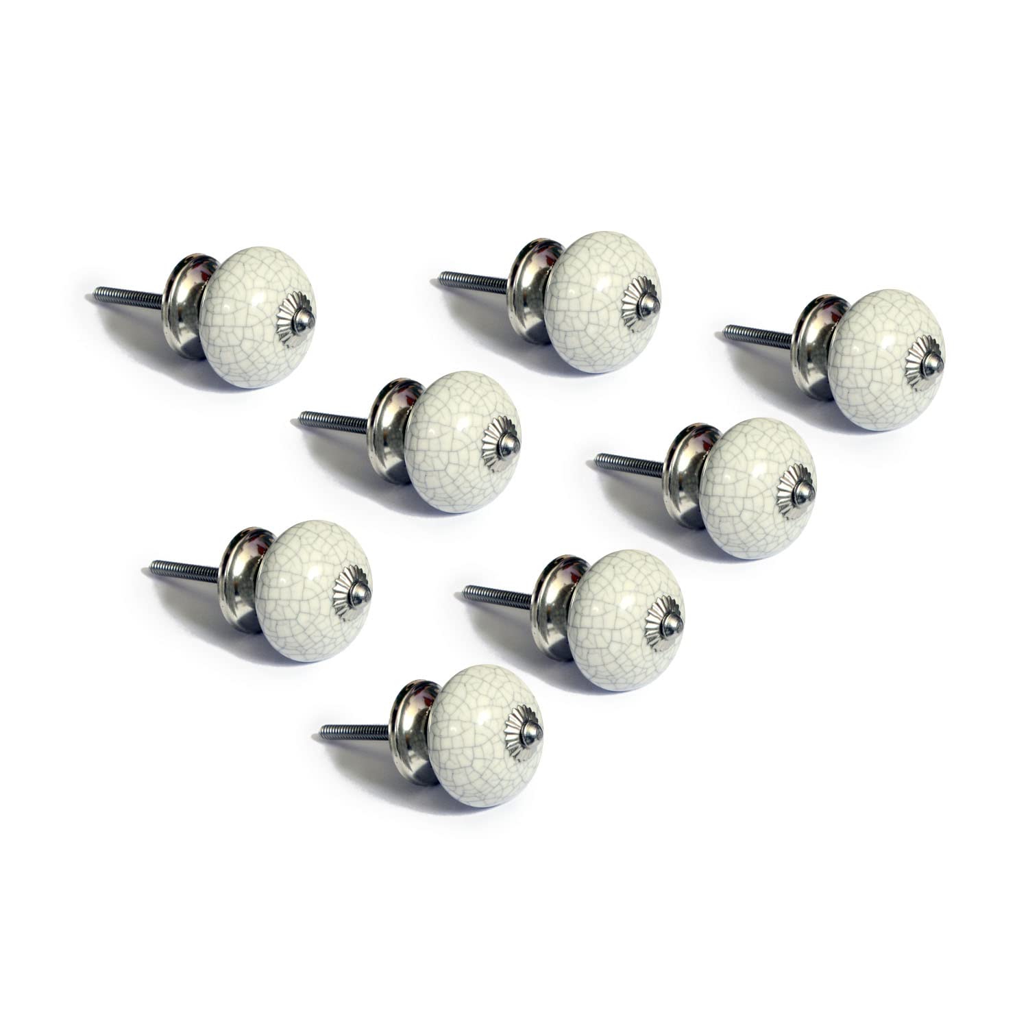 Set di 8 Pomelli in Ceramica con Diversi Disegni di Uccelli Dipinti a ...