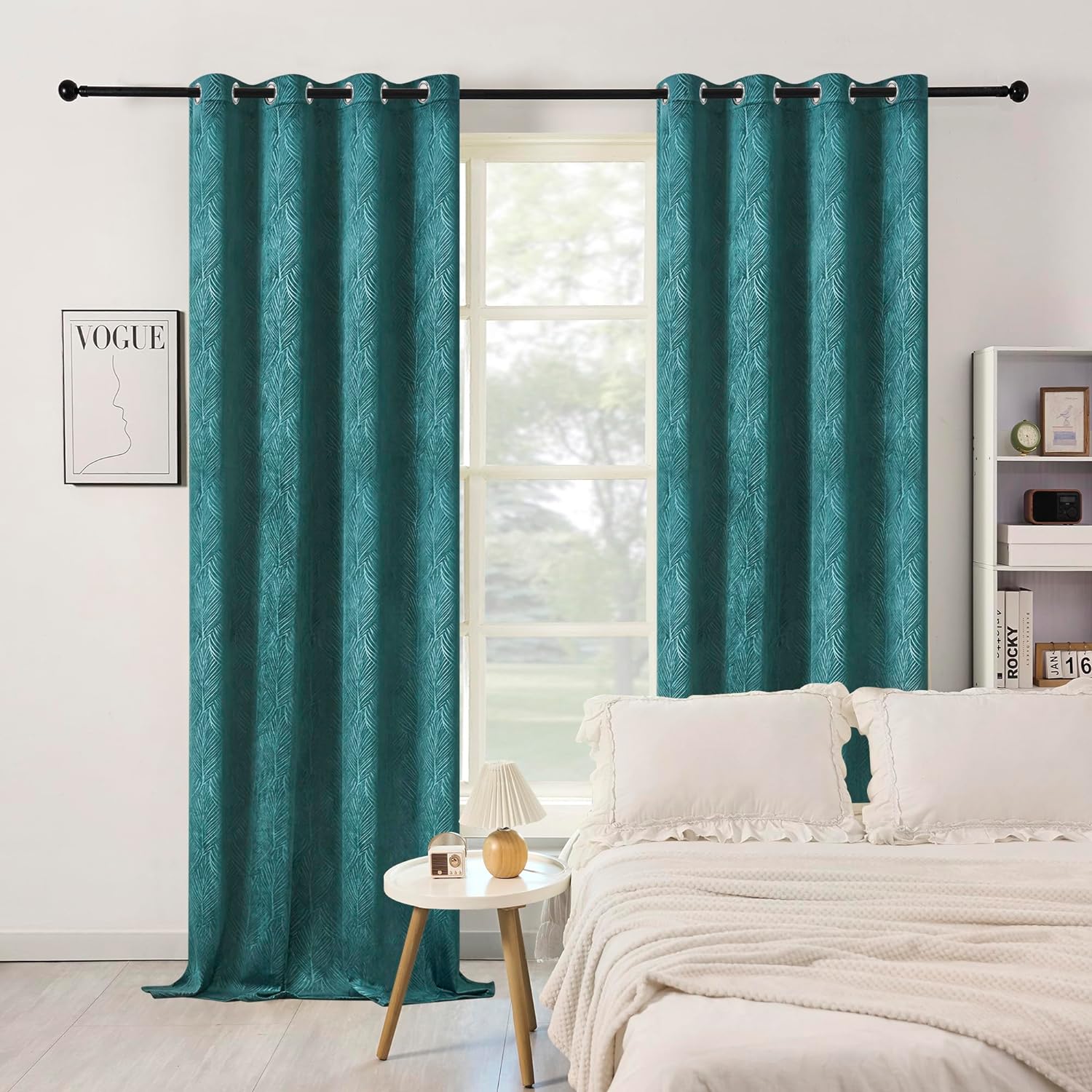 WOLTU Rideau de Fenêtre Occultant, 135 x 260 cm, Effet Velours, Rideau ...