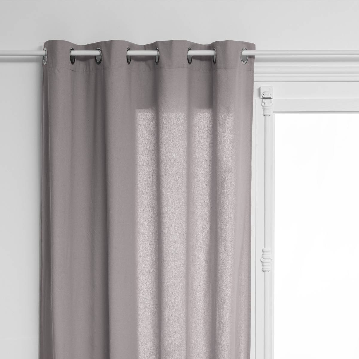 Rideau "Anjali" en coton & métal 135x240cm gris clair - Atmosphera ...