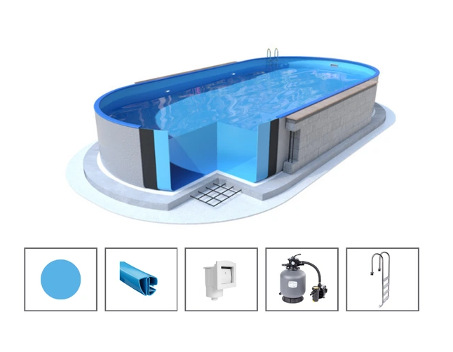 Piscine hors-sol ovale Ibiza 4,16 x 8,00 x 1,50 m kit complet avec ...