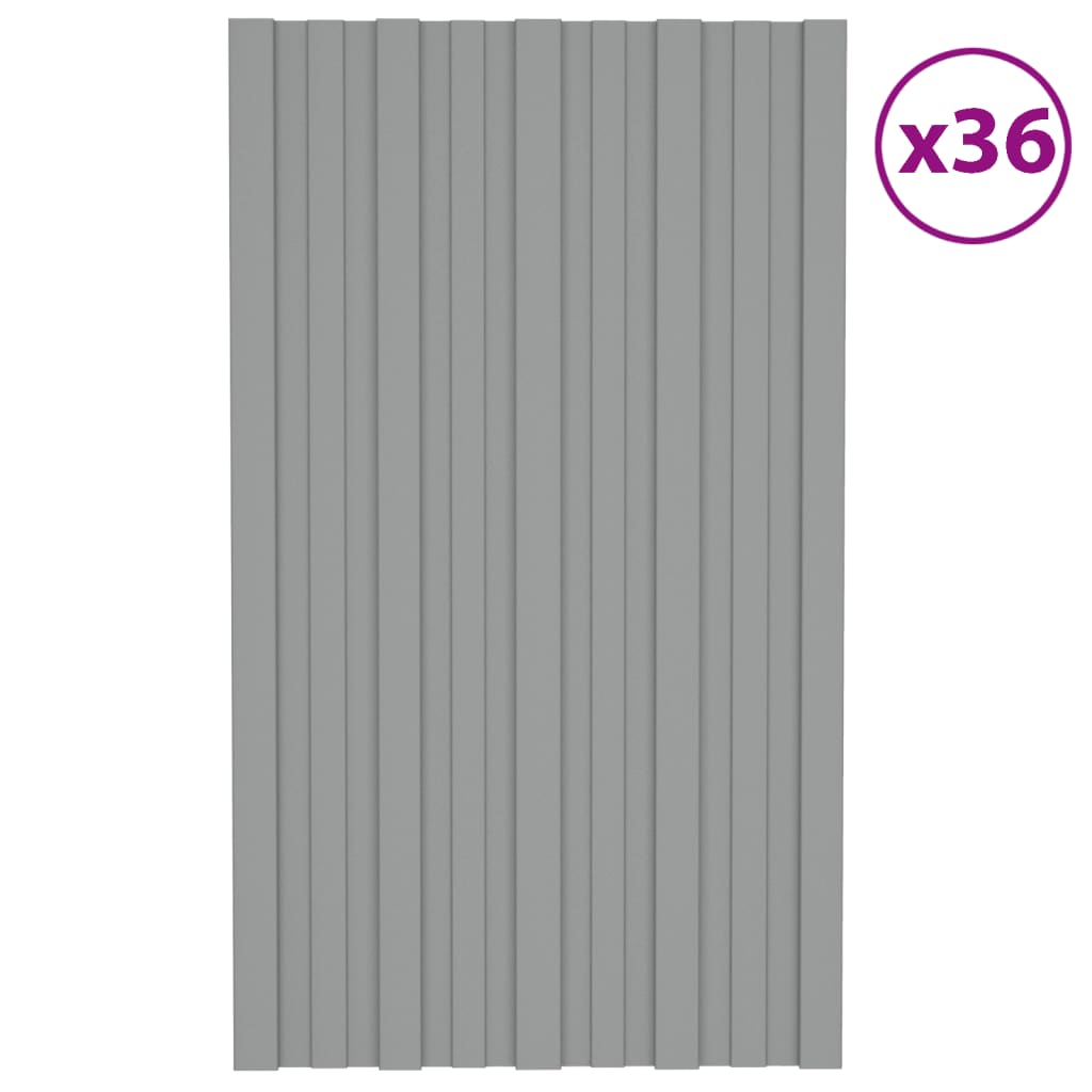 Paneles de techo 36 uds Acero galvanizado Gris 80x45 cm | Leroy Merlin