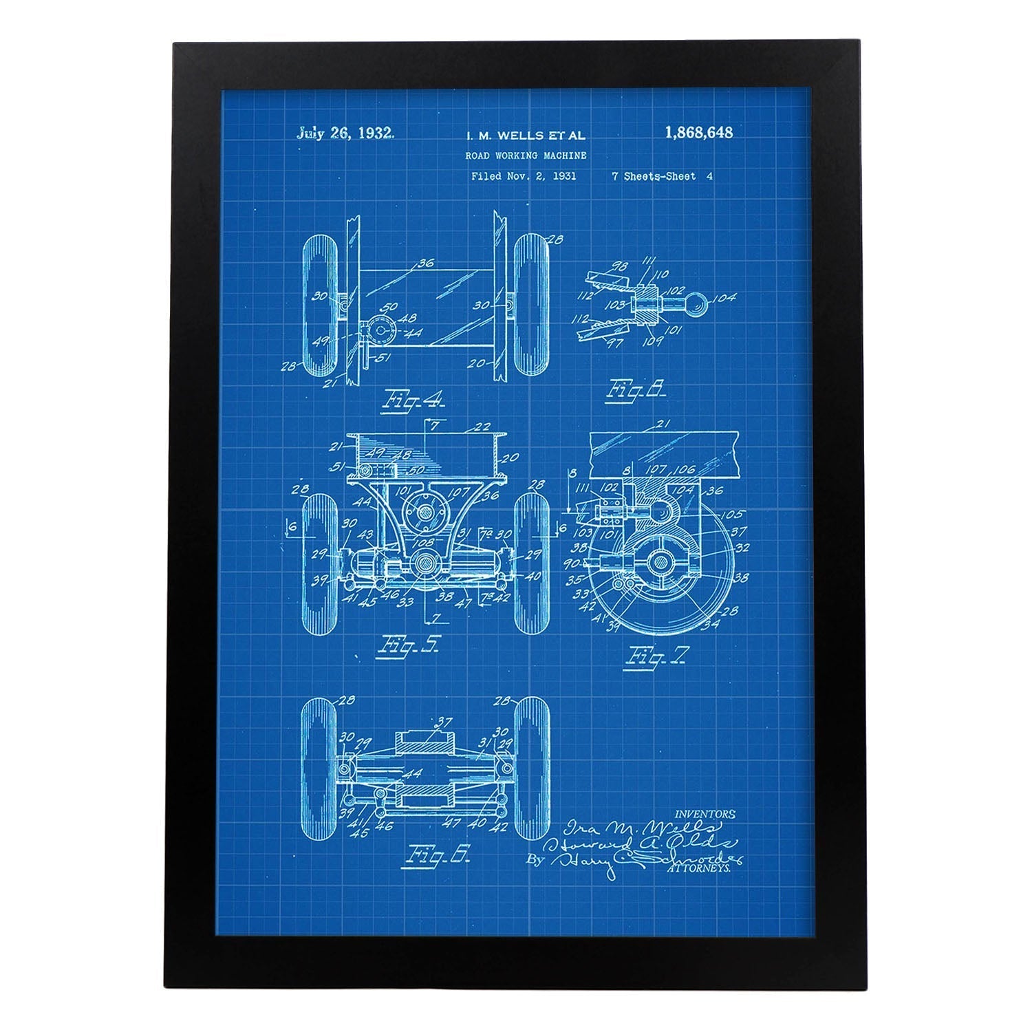 Affiche De Brevet Pour Camion De Travail Routier 2. Impression D'art Brevetée Antique, Cadre En ...