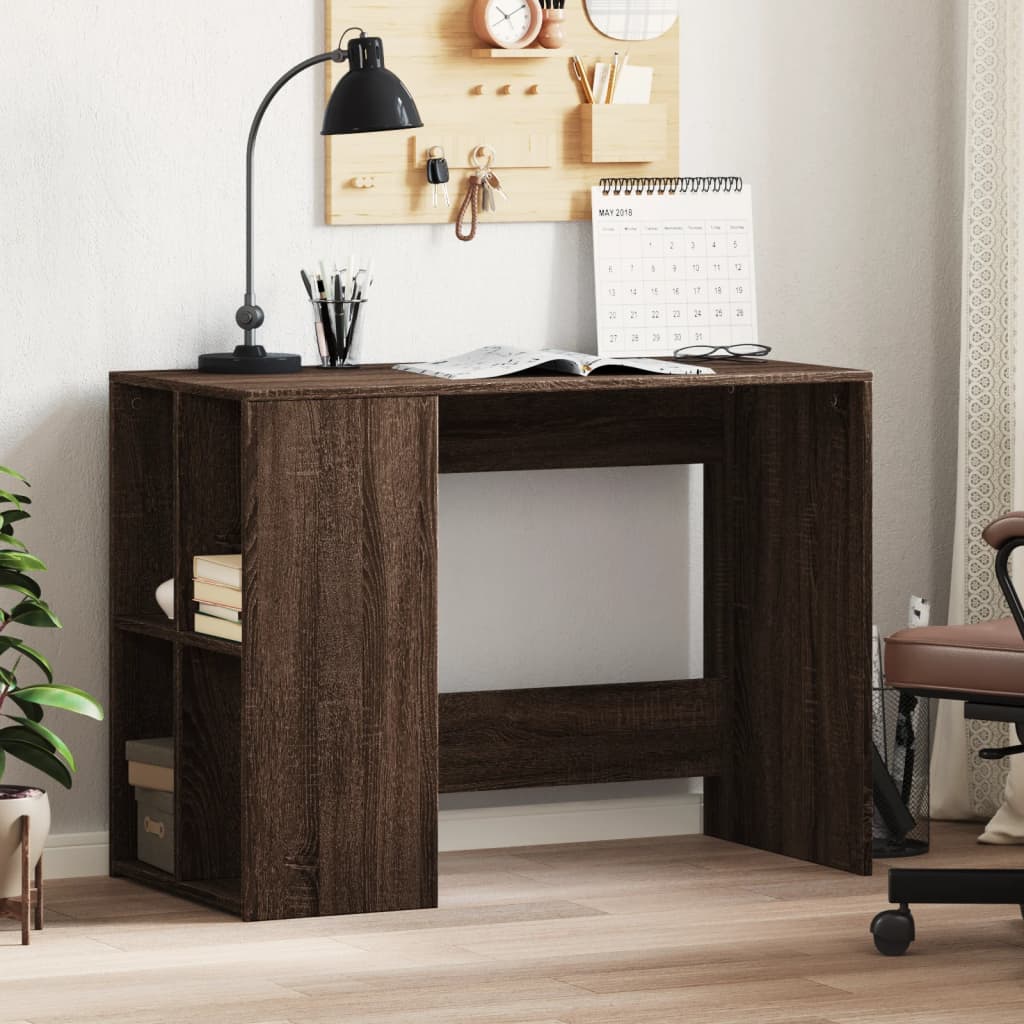 Escritorio roble marrón 102x50x75 cm madera contrachapada | Leroy Merlin
