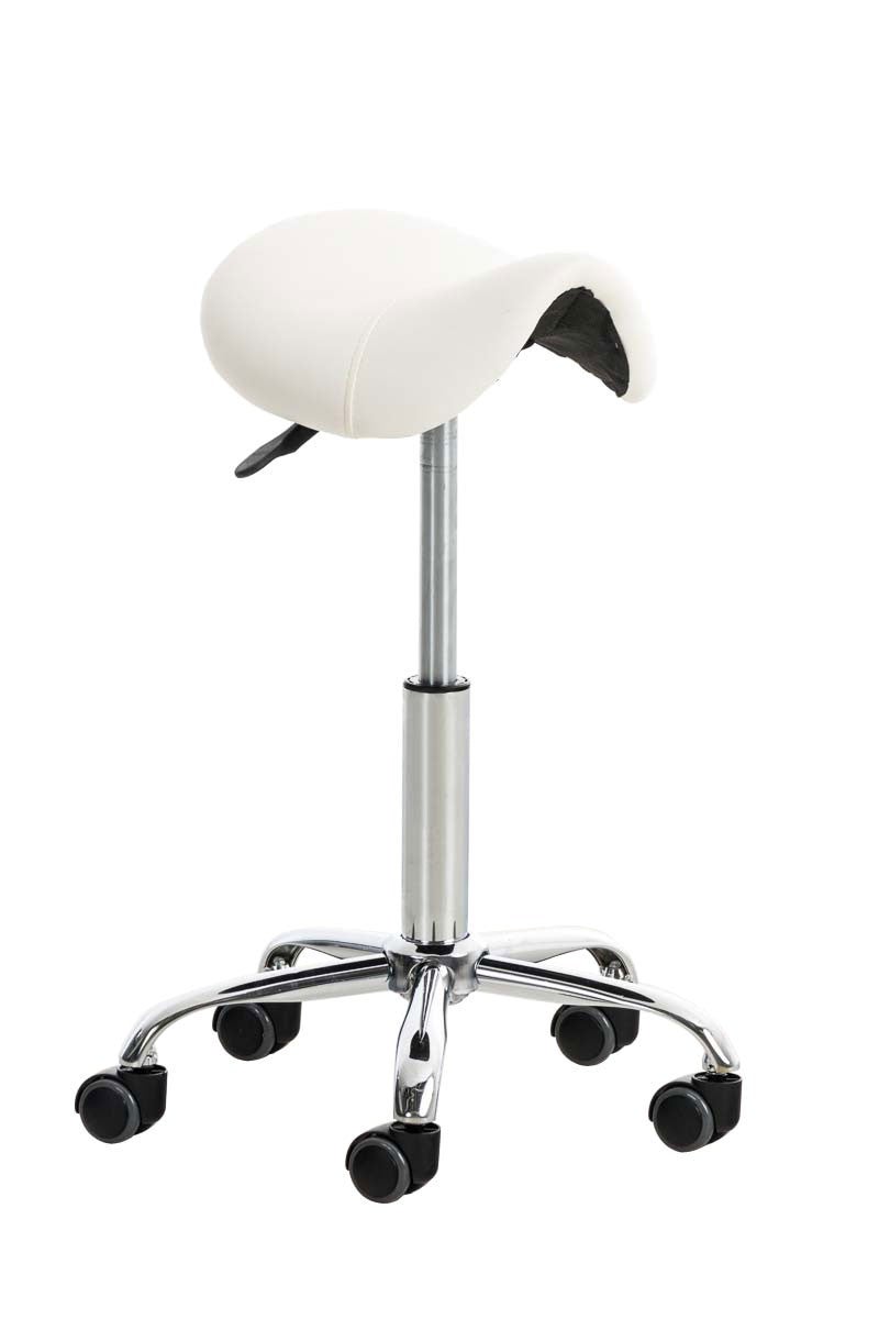 Taburete de trabajo con ruedas en sintético blanco TABO10013 | Leroy Merlin