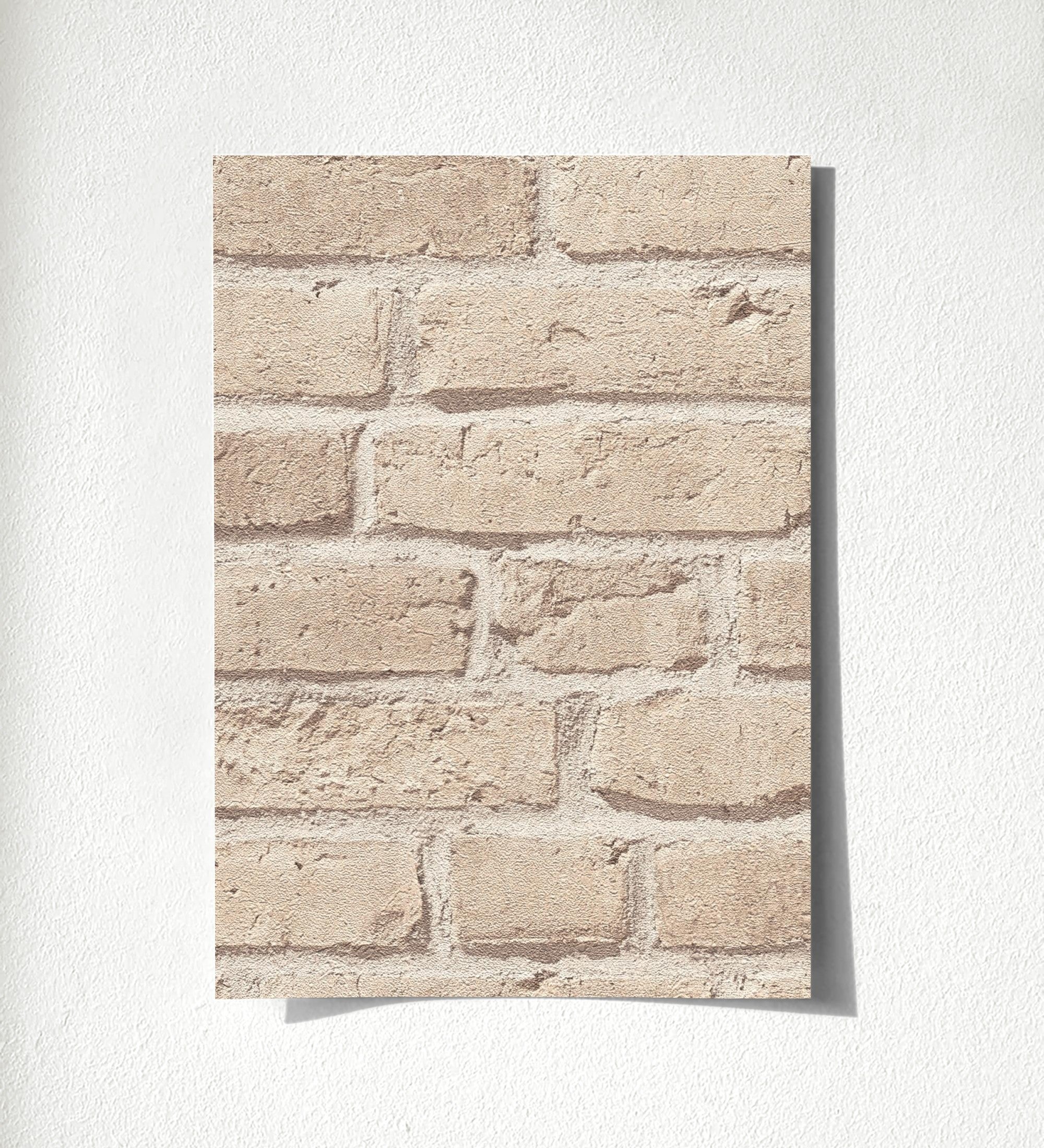 Échantillon DIN A4 de Papier peint vinyle imitation brique beige avec ...