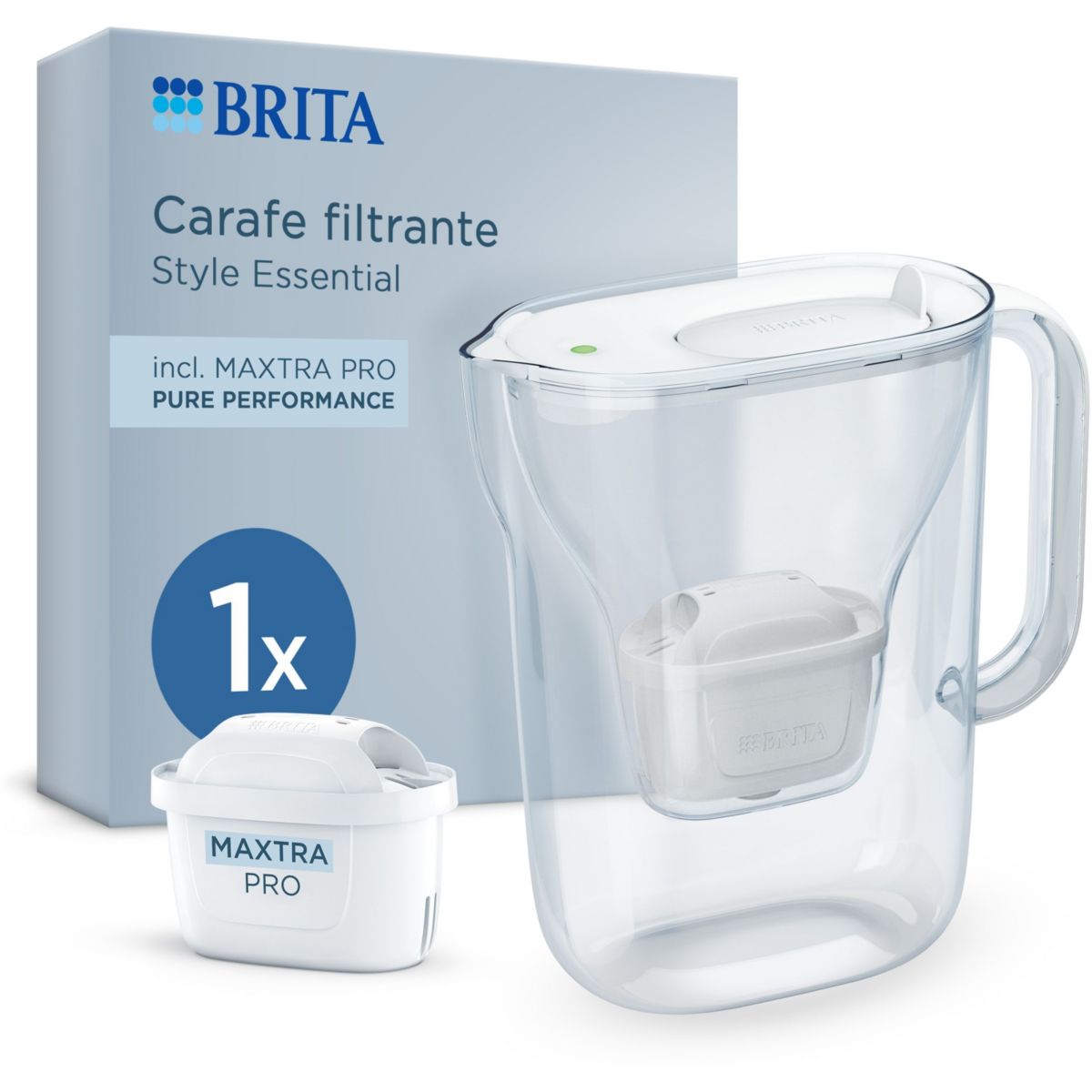 Carafe filtrante BRITA Style Essential Blanche + 1 filtre Maxtr | Leroy ...